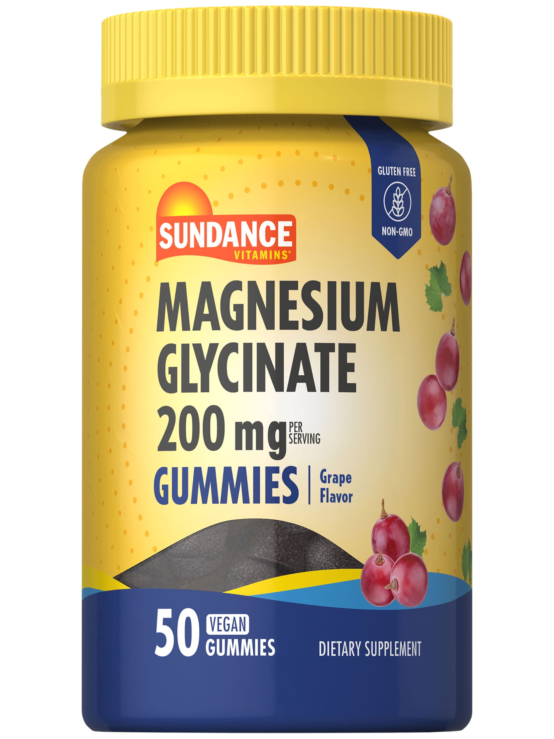 Sundance Vitamins Magnesium Glycinate Gummies, 200mg, Grape Flavor ...