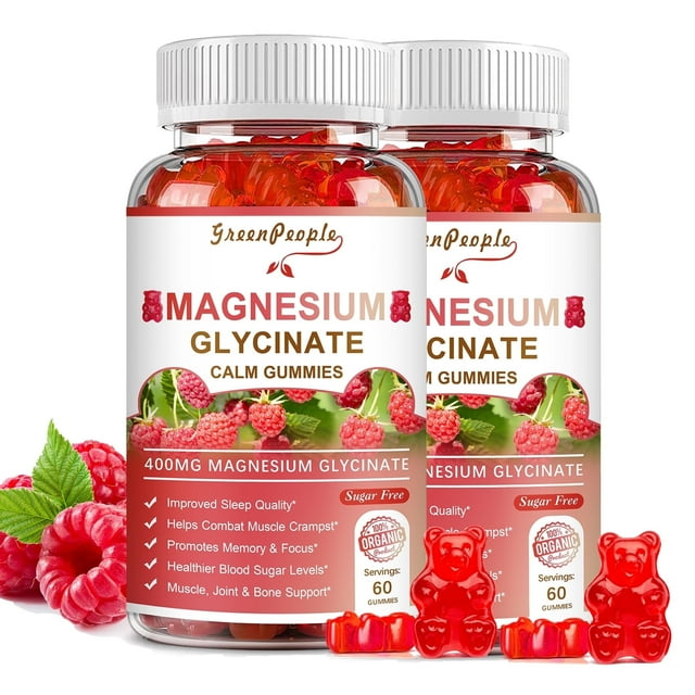 Magnesium Glycinate Gummies - 400mg Chewable Magnesium Supplement ...