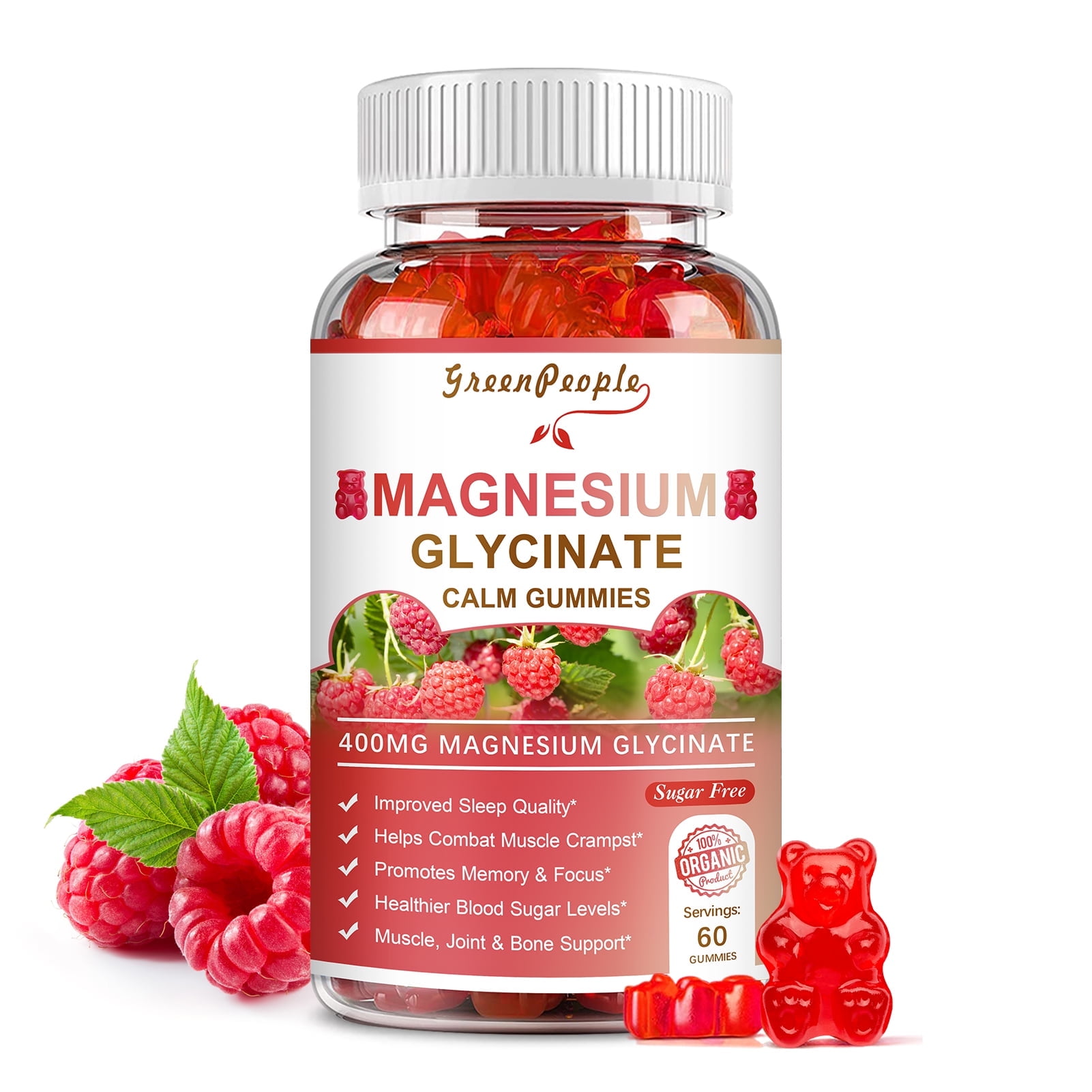 Magnesium Glycinate Gummies - 400mg Chewable Magnesium Supplement ...