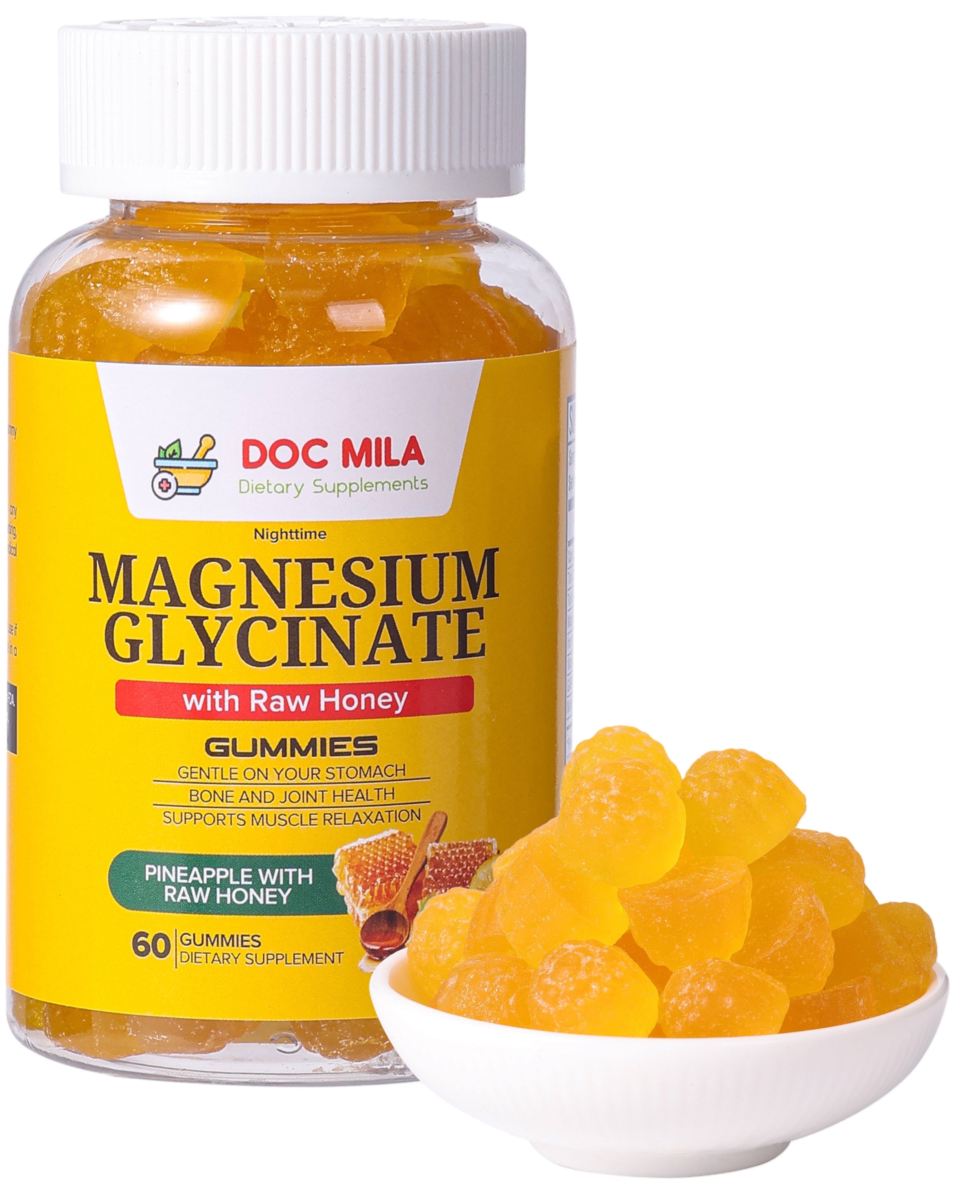 Magnesium Glycinate Gummies 100mg for Kids and Adults- Chelated ...