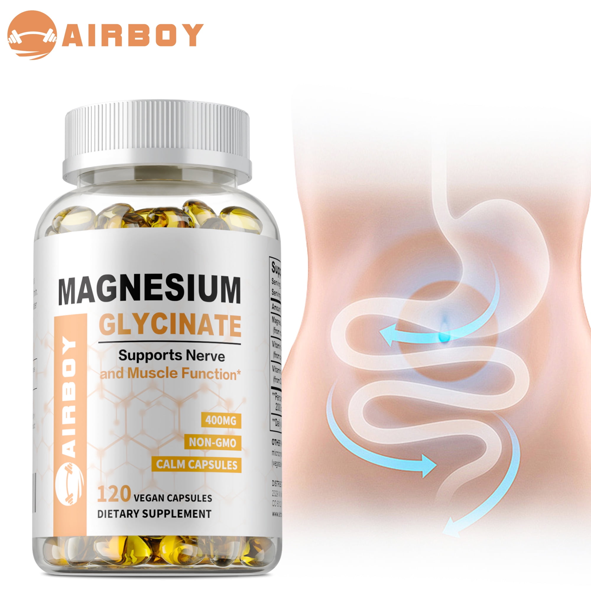 Magnesium Glycinate - Improved Sleep, Muscle Support Relief Stress ...