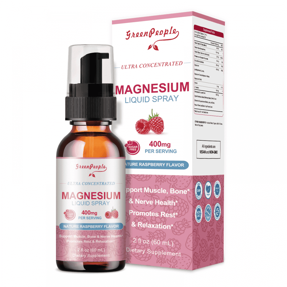 Magnesium Glycinate Liquid Spray, Magnesium Supplement with Vitamin, L ...
