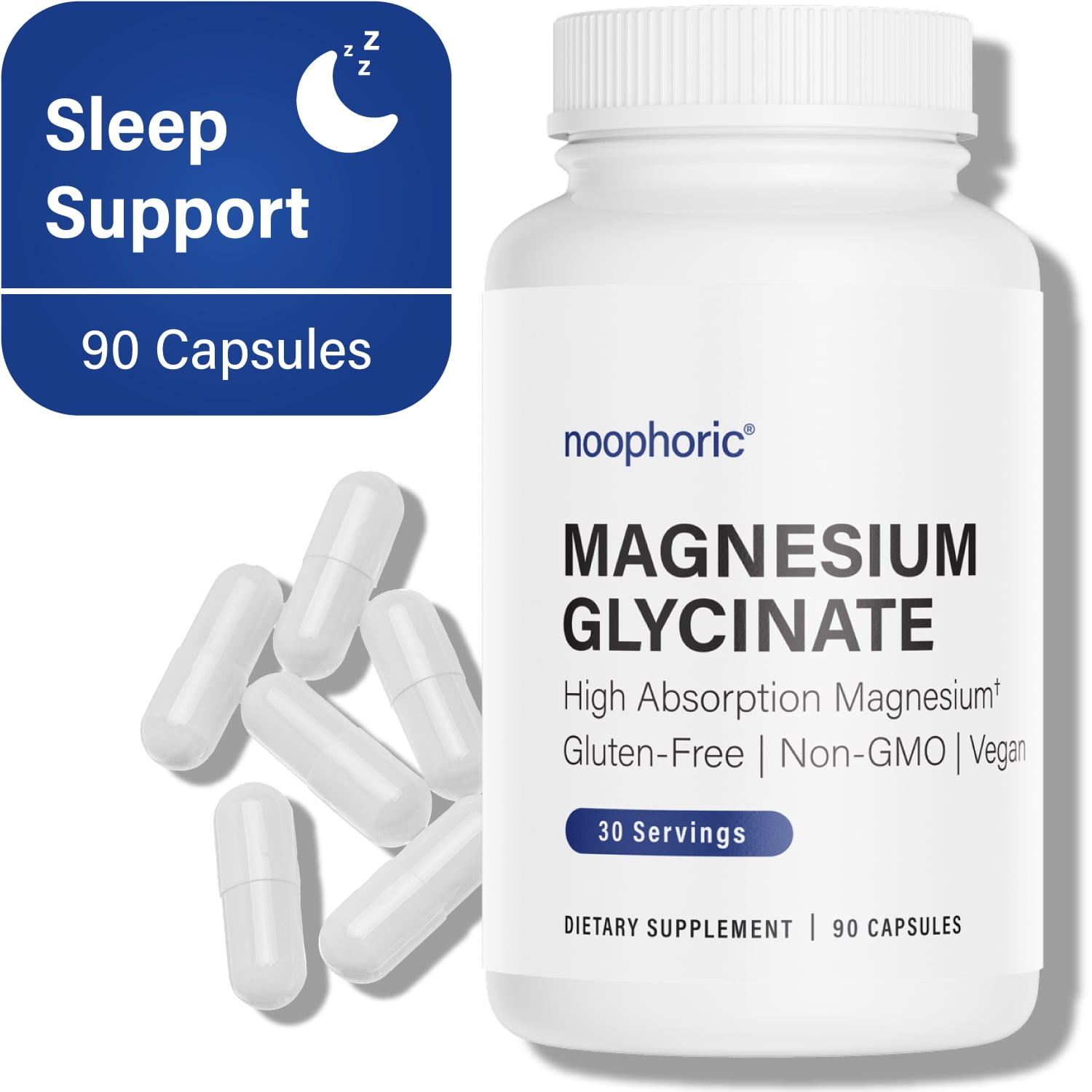 Magnesium Glycinate Sleep Support Supplement, High Absorption 275mg ...