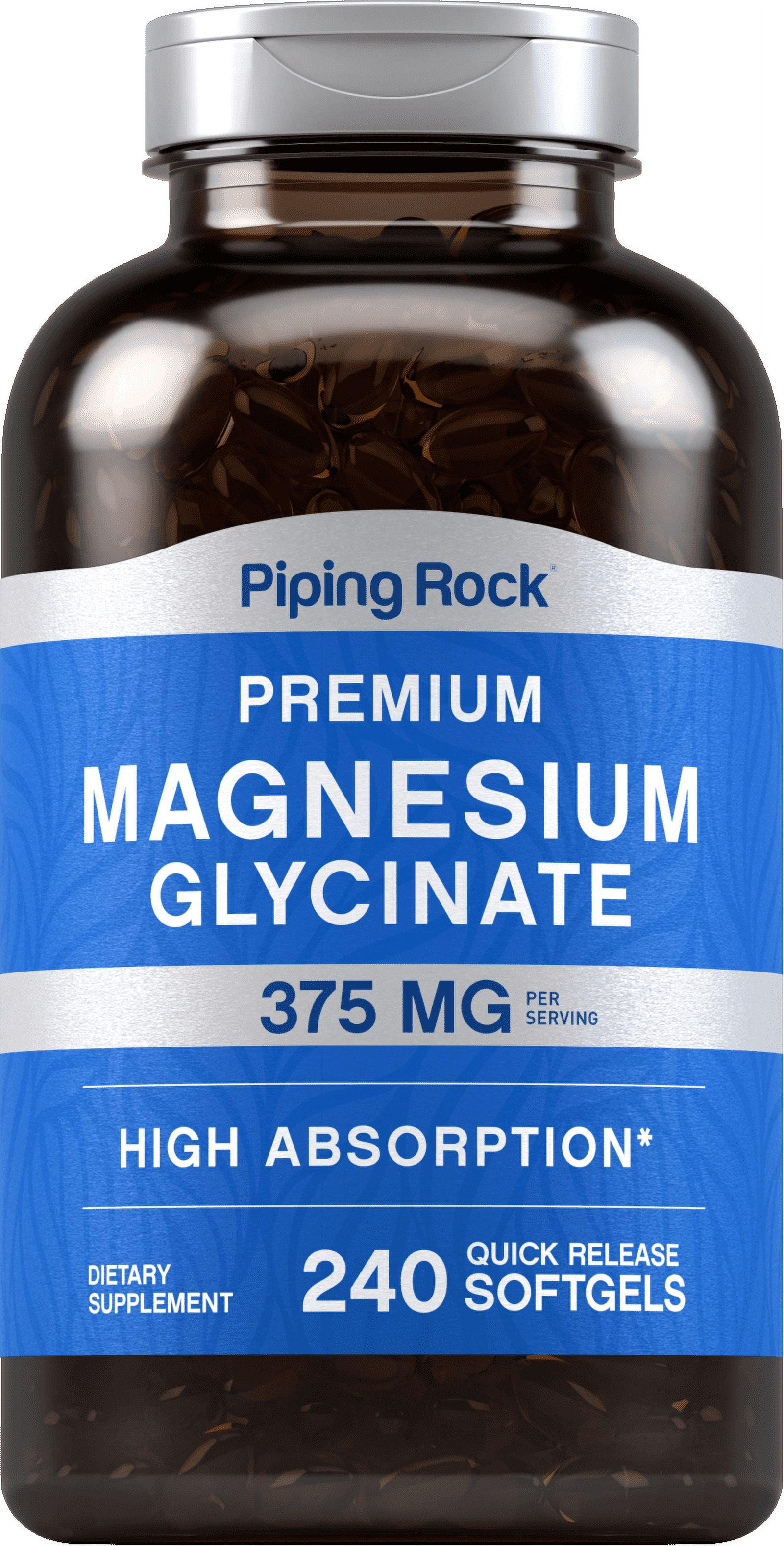Magnesium Glycinate Supplement 375 mg | 240 Softgels | Non-GMO, Gluten ...