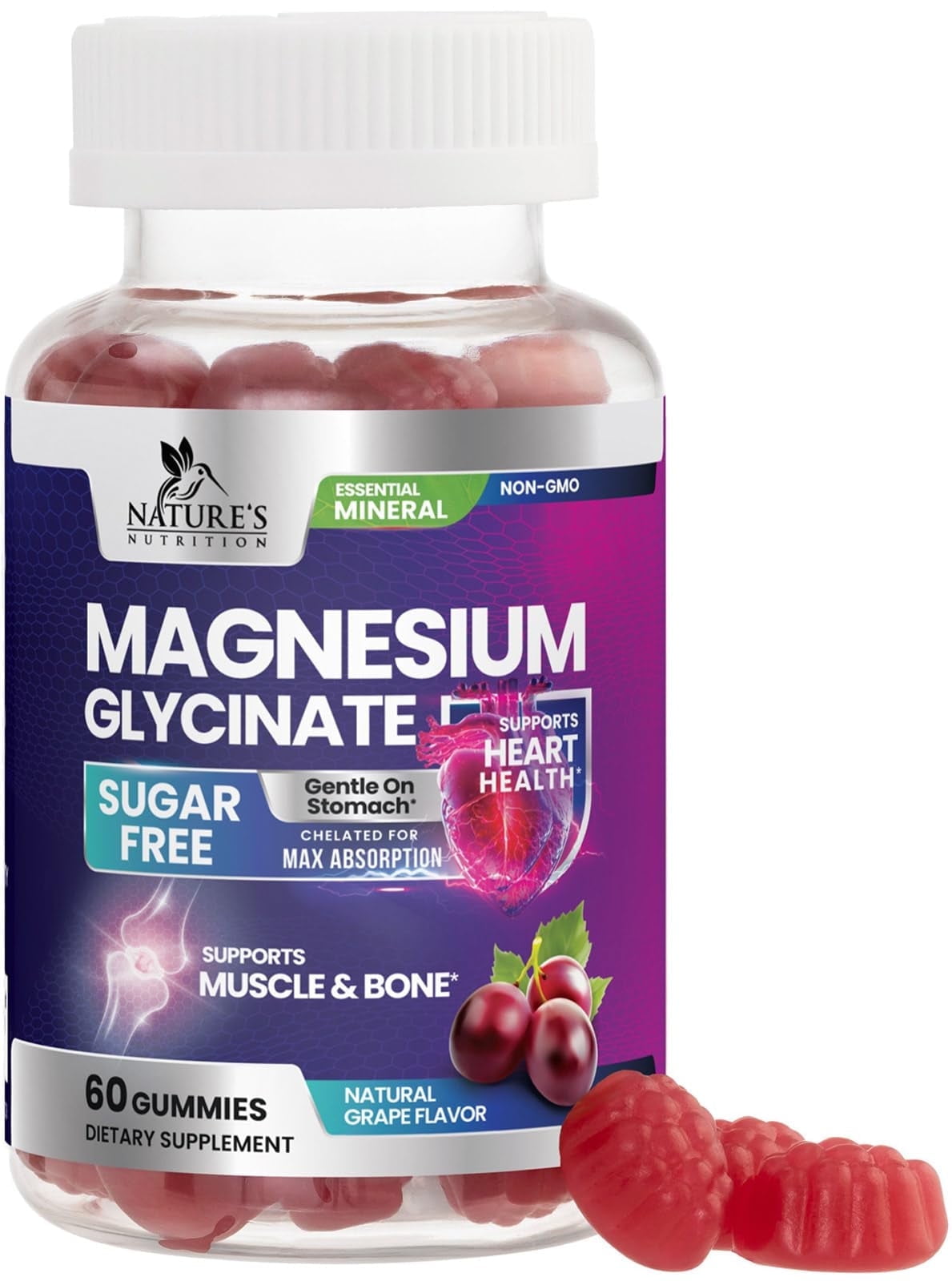 Magnesium Glycinate Supplement Gummies - Magnesium Supplement with Bone ...