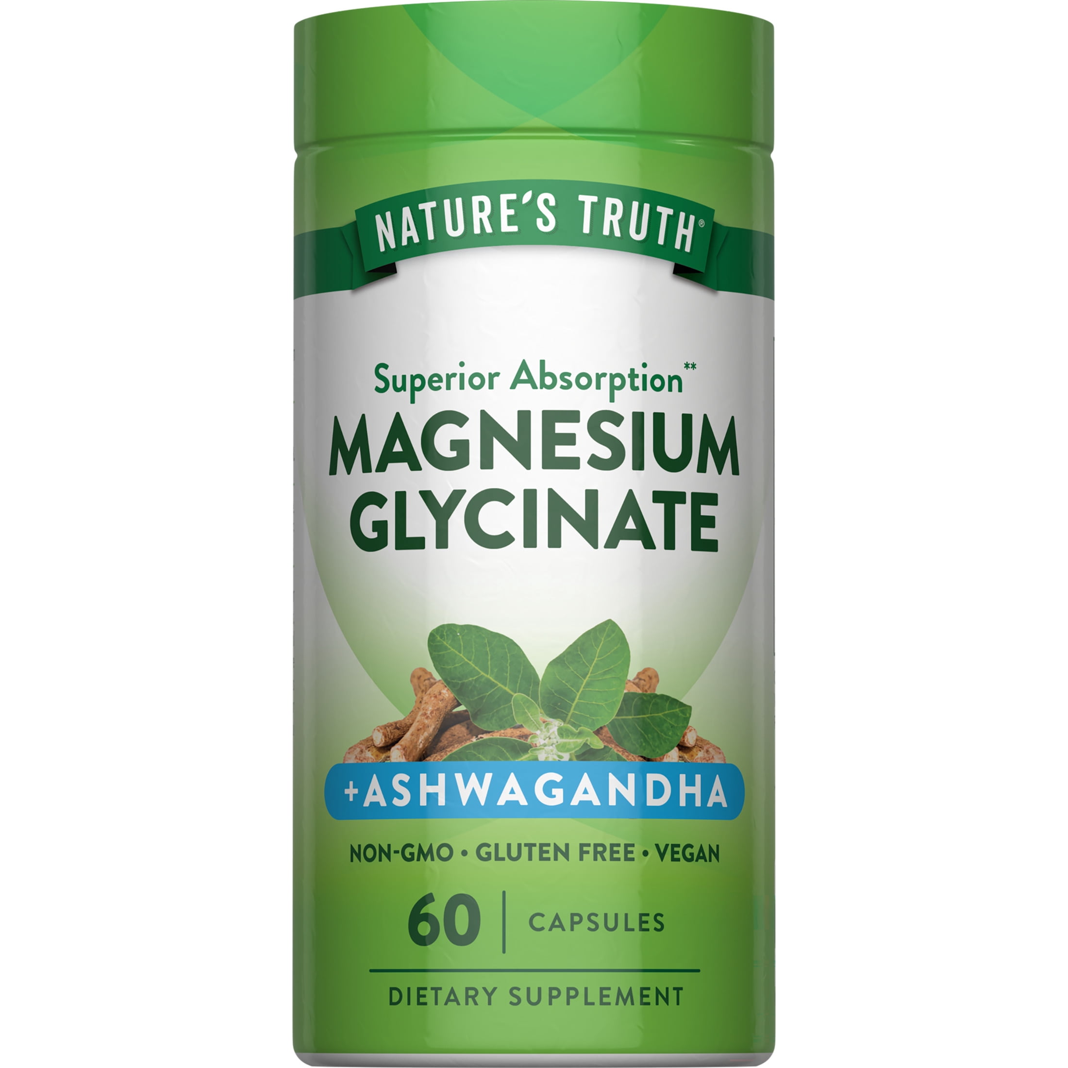 Nature's Truth Magnesium Glyc + Ashwagandha Veg Capsules - Walmart.com