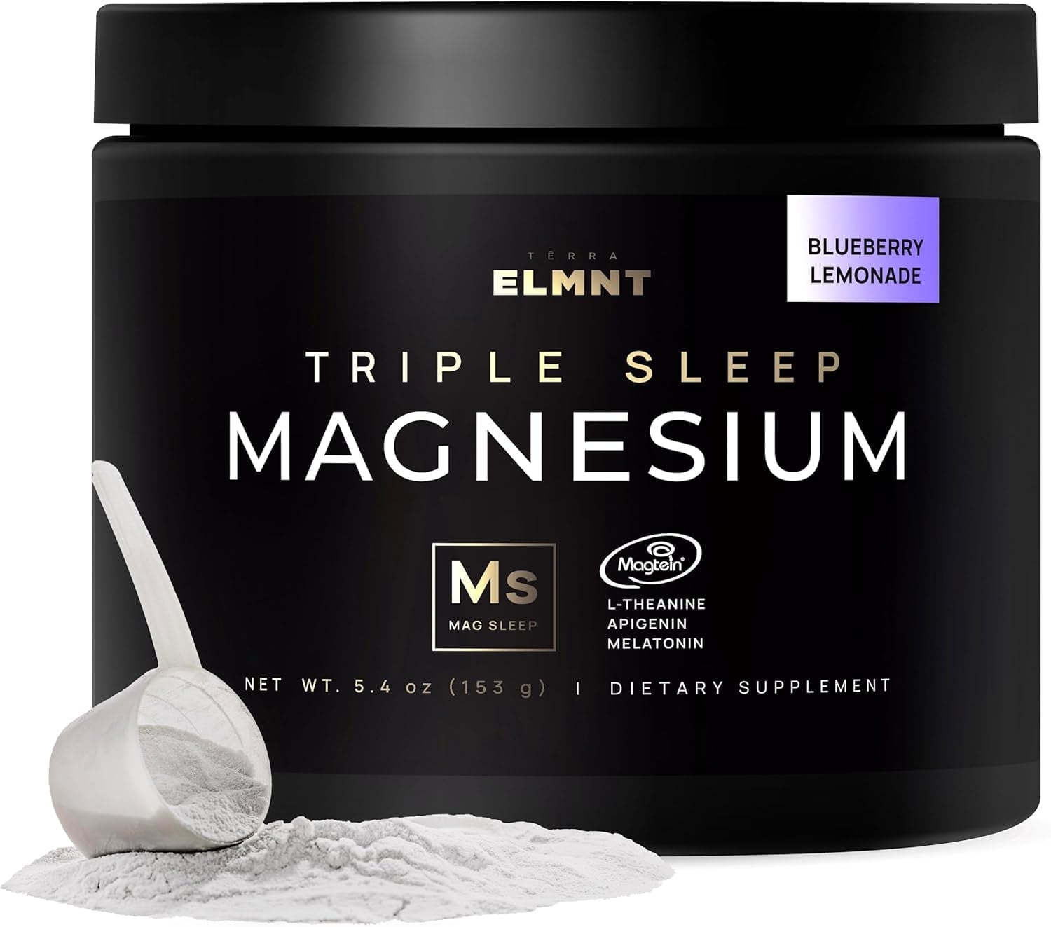 TERRA ELMNT Magnesium L-Threonate Sleep Drink with Apigenin, Theanine, Melatonin for Cortisol ...