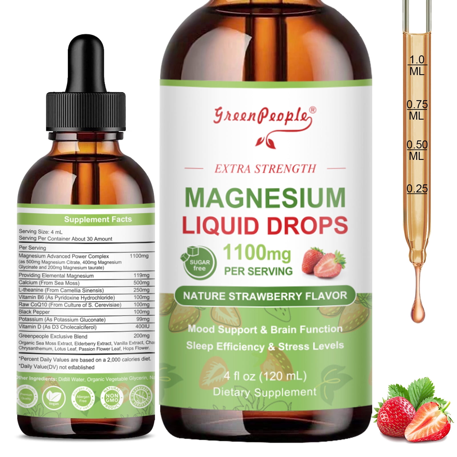 Magnesium Liquid Drops 1100mg | Magnesium Complex with L-Theanine ...
