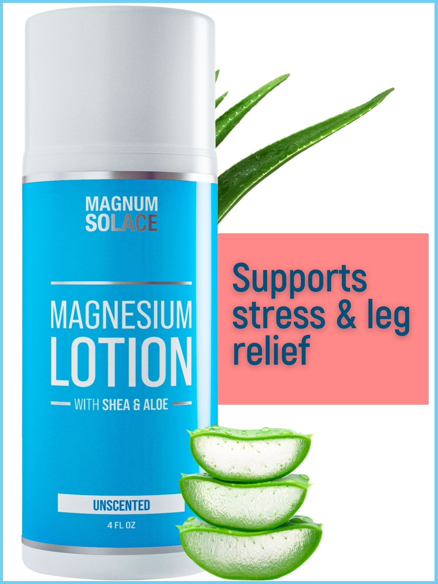 Magnesium Lotion with Aloe Vera, Shea Butter, Coconut Oil for Muscle ...