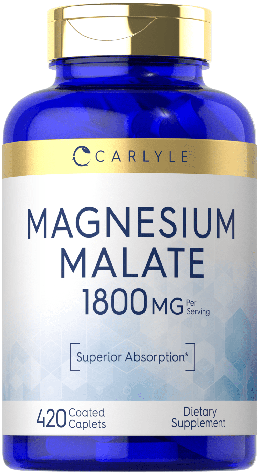 Magnesium Malate 1800mg | 420 Coated Caplets | Vegetarian, Non-GMO ...