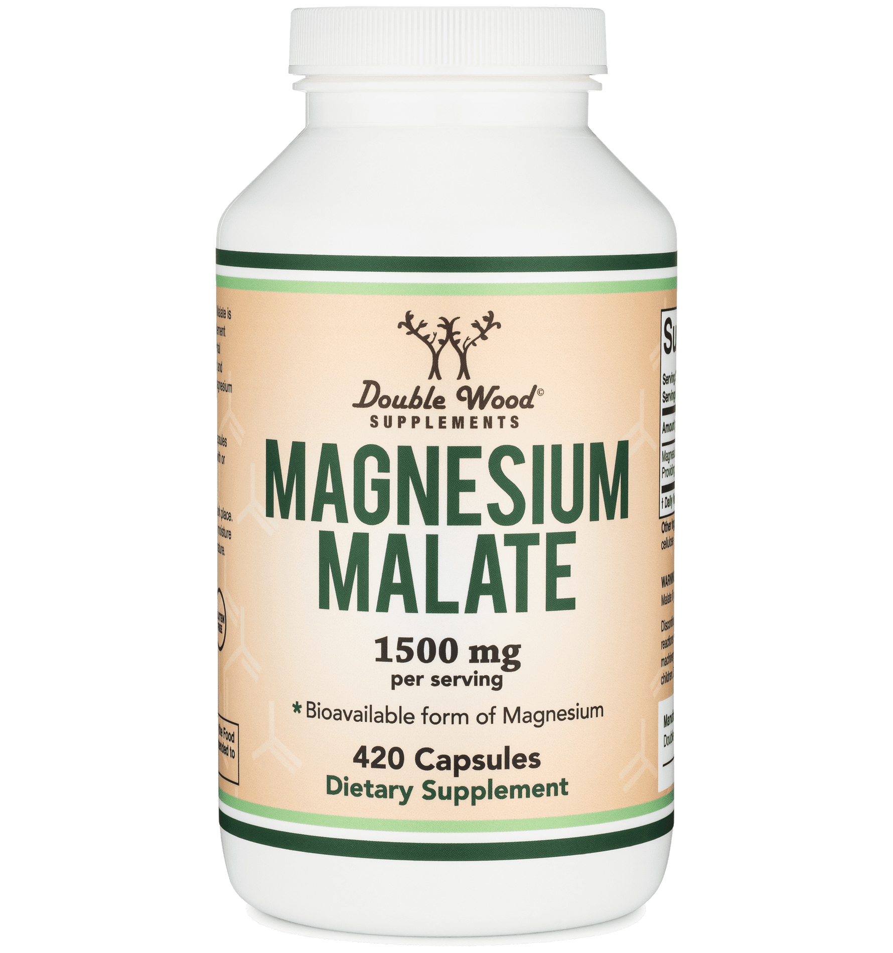 Magnesium Malate Capsules (420 Count) - 1,500mg Per Serving (Magnesium ...