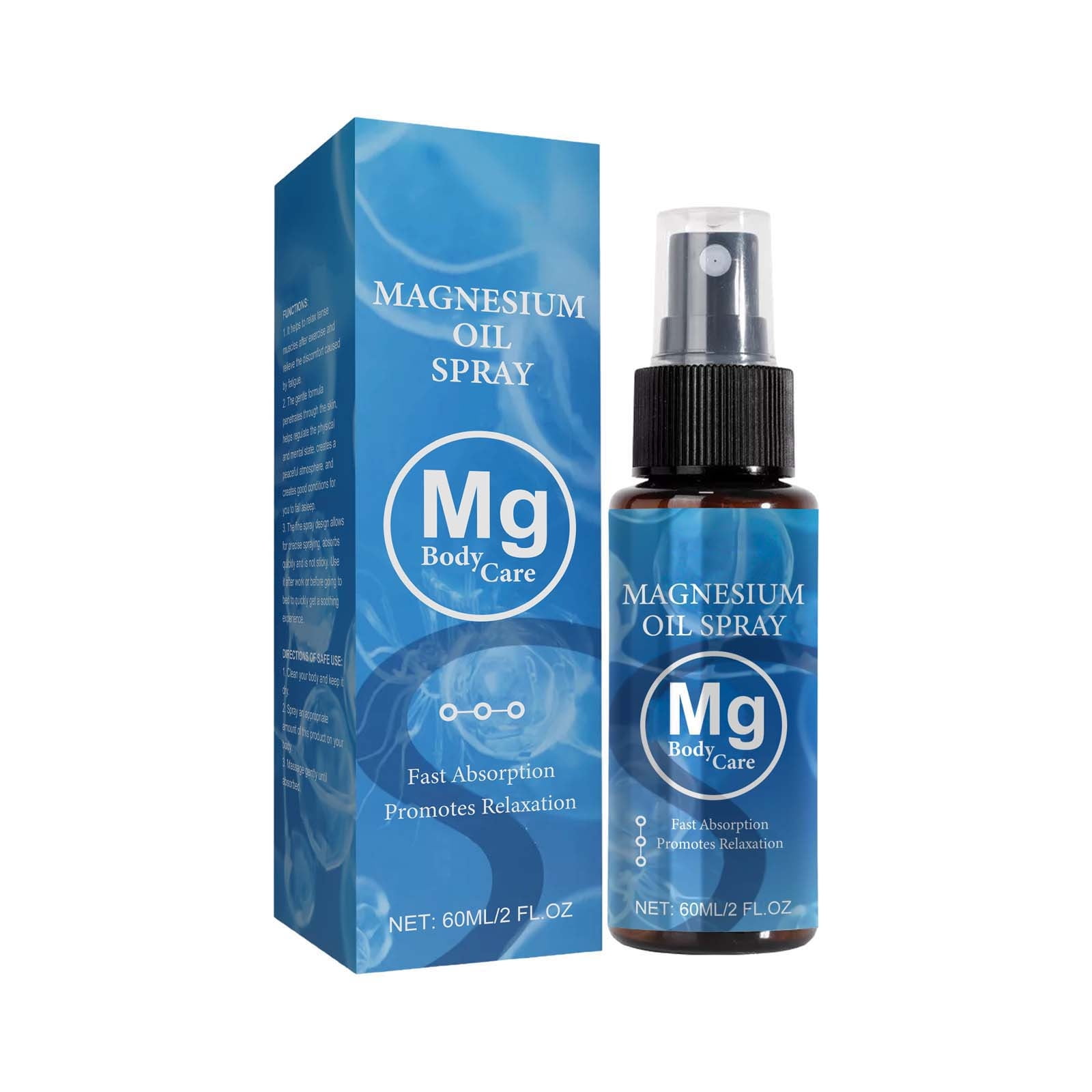 Magnesium Oil Spray with Castor Oil, Magnesium Oil for Feet, Easy to ...
