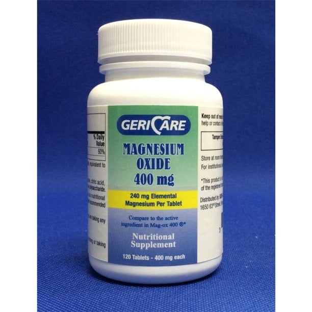 GeriCare Magnesium Oxide Tablets, 400mg, Compare to Magox, 120-Count ...