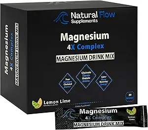Magnesium Powder Drink Mix Packs - Lemon/Lime - Natural Flow 4X ...