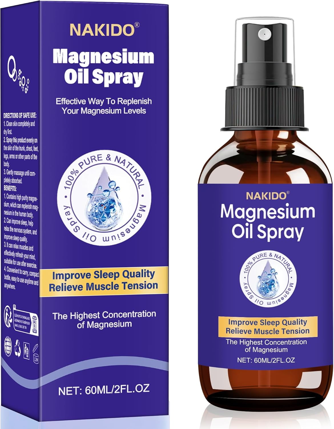 Magnesium Spray – 100% Pure & Natural Dead Sea Magnesium Chloride ...