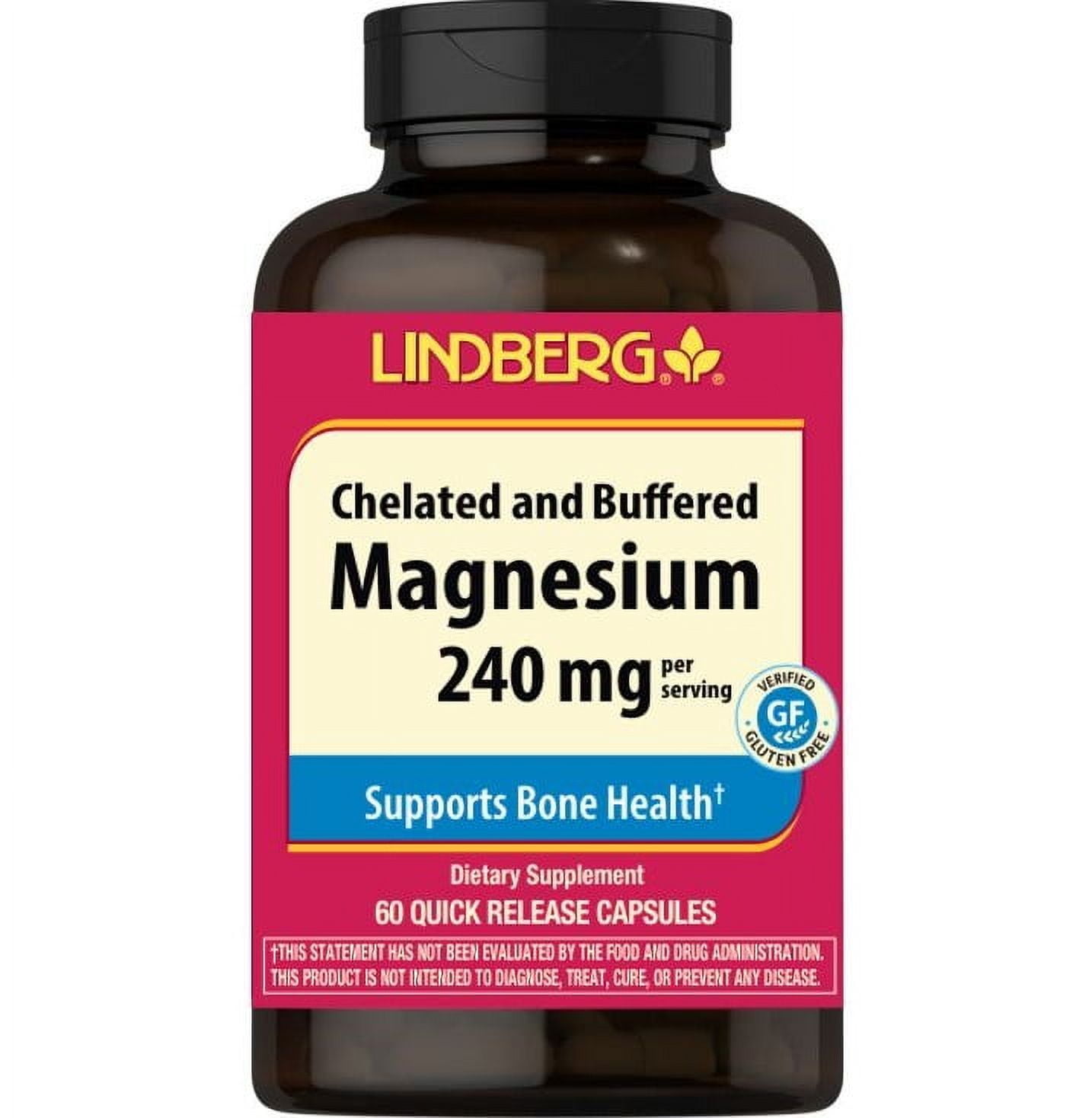 Magnesium Supplement | 240mg | 60 Capsules | Chelated & Buffered ...