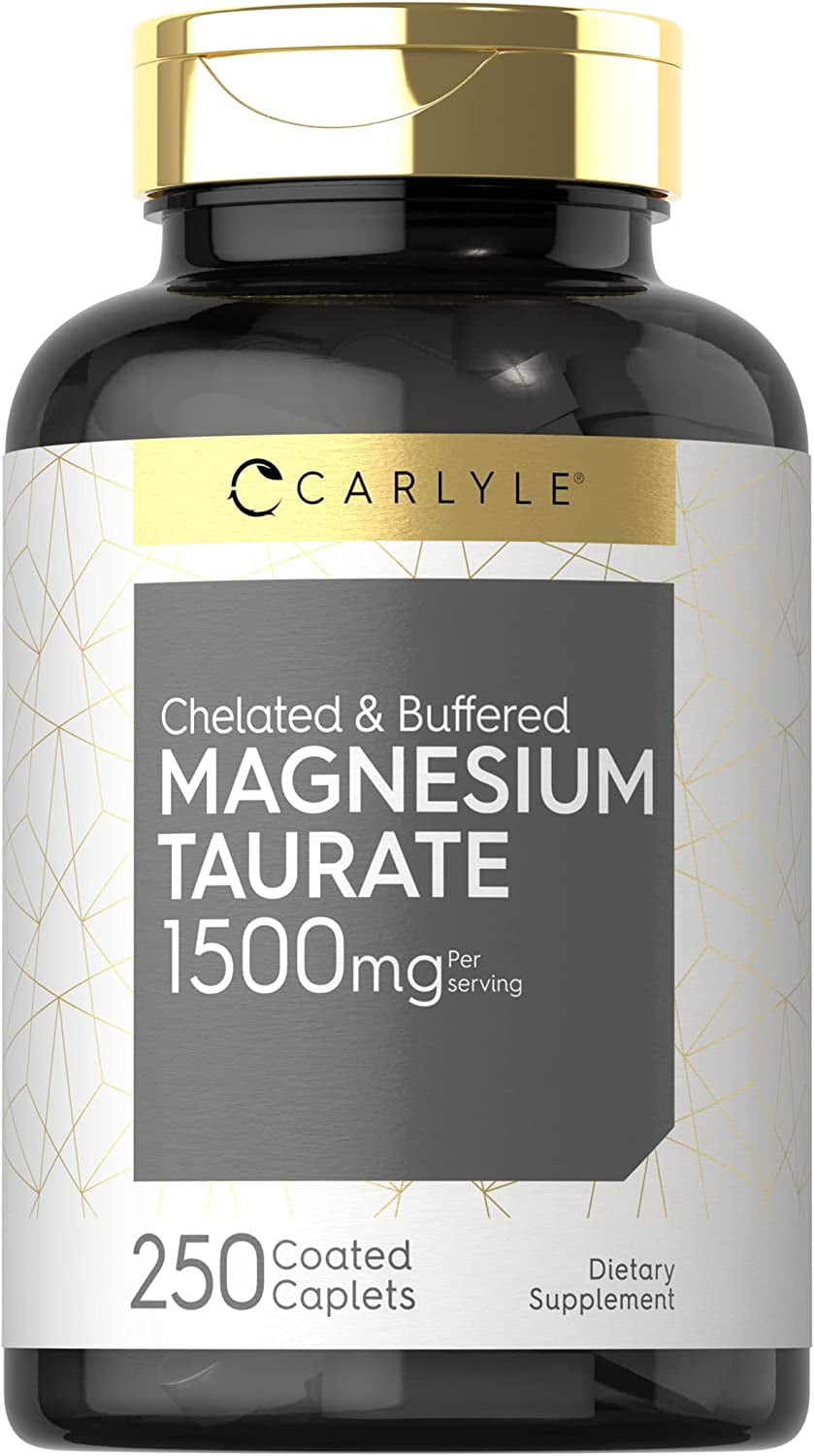Carlyle Magnesium Taurate 1500mg, Buffered High Absorption Supplement ...