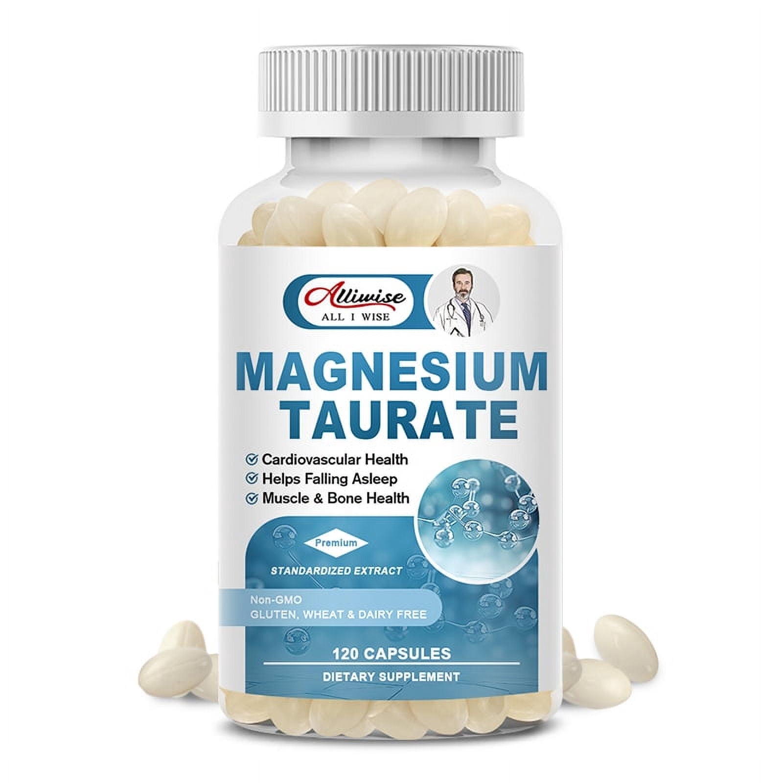 Magnesium Taurate Capsules 700mg for Muscle & Bone Health Support ...