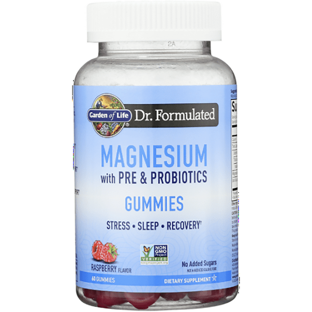 Magnesium with Pre & Probiotics Gummies, Raspberry , 60 Gummies, Garden ...