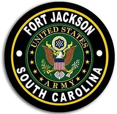 Magnet 4x4 inch Round Fort Jackson Army Base Sticker (Logo Insignia ...