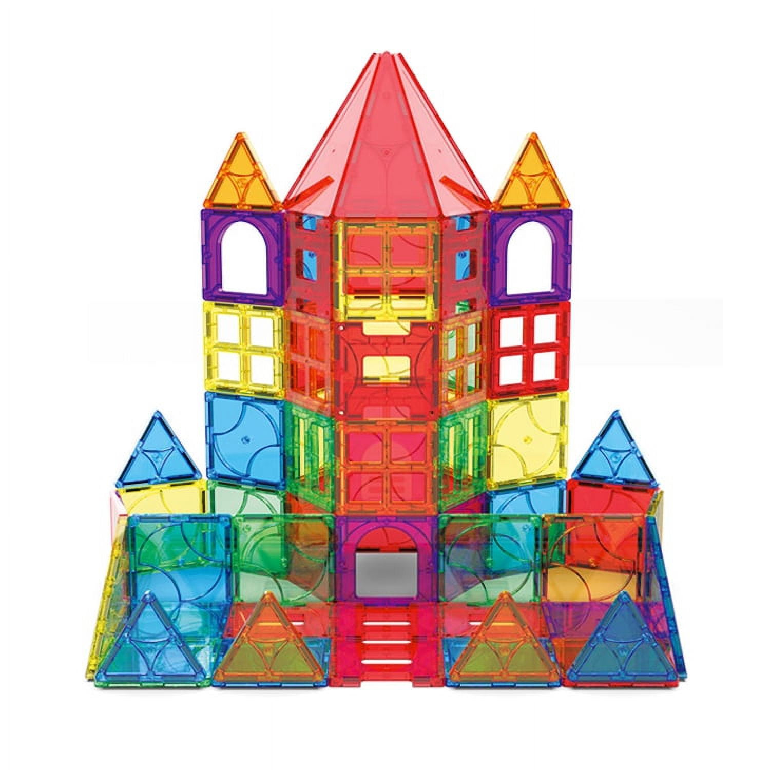 Gemmicc Preschool Magnetic Building Tiles Set: 62-Pieces 3D & 2D Shapes ...
