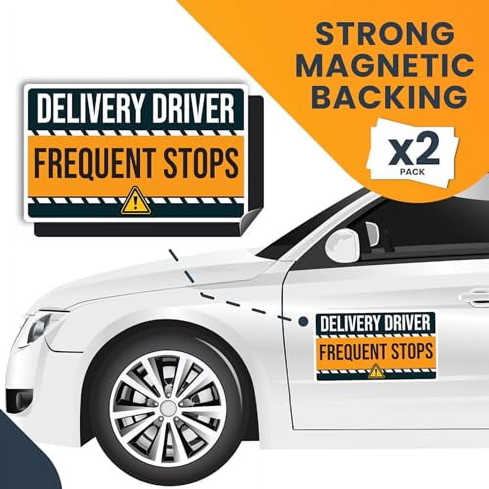 Magnet Me Up Caution Frequent Stops Delivery Driver Magnet Decal, 2PK ...