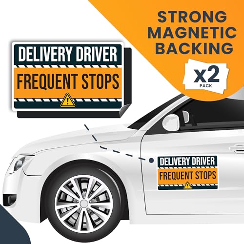 Magnet Me Up Caution Frequent Stops Delivery Driver Magnet Decal, 2PK ...