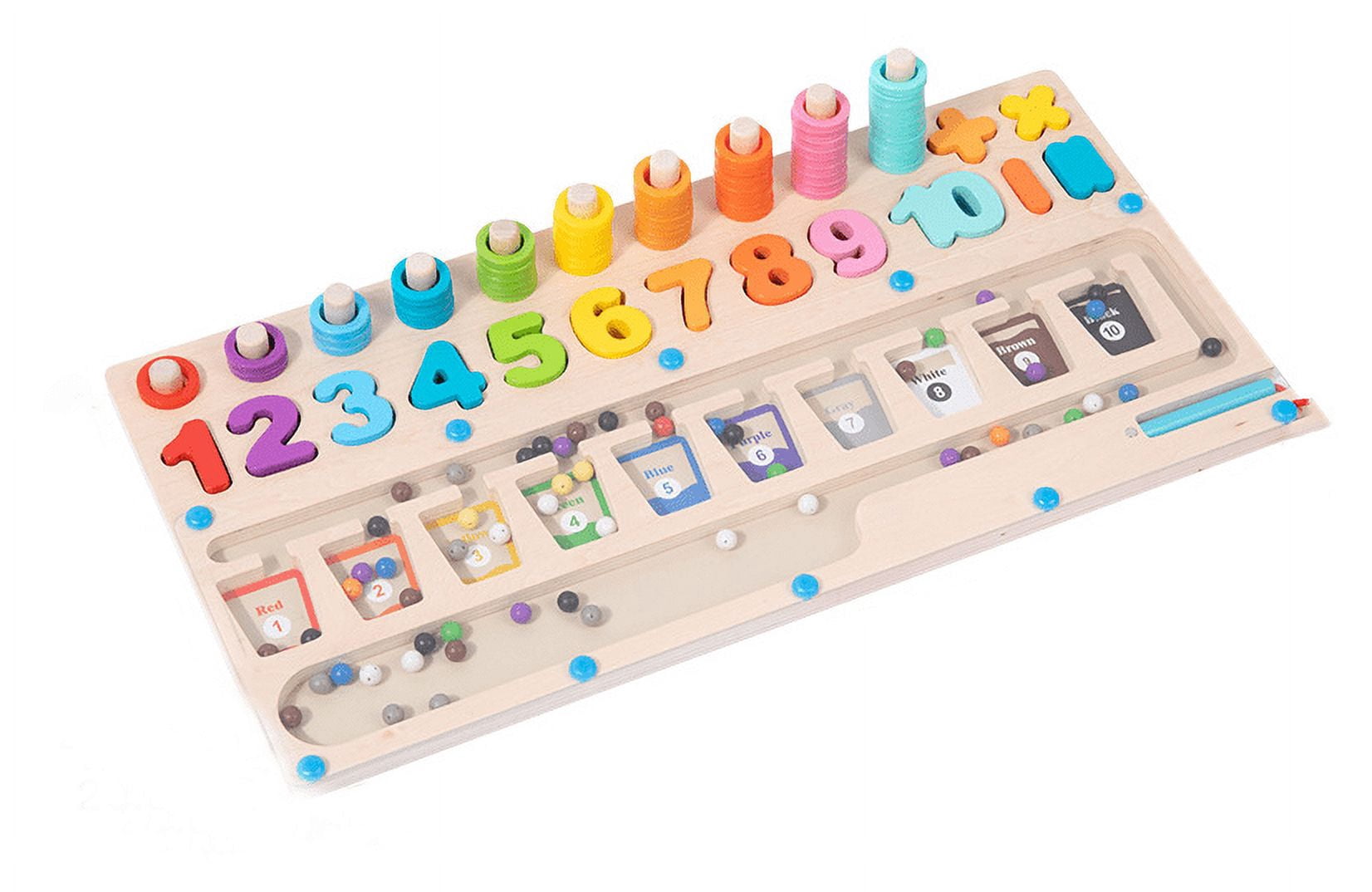 Magnet Color Counting And Shape Maze Board 3 In 1 Montessori Toy Wooden ...