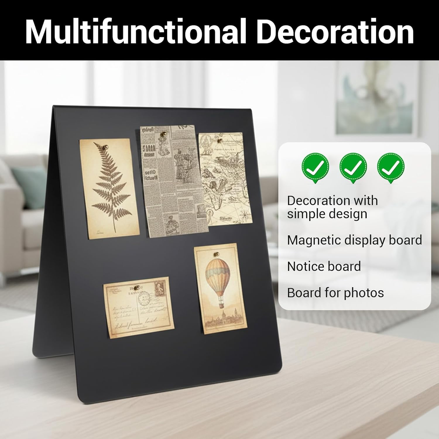 Magnet Display Stand 12x10 Inch Black Metal Magnetic Bulletin Board ...