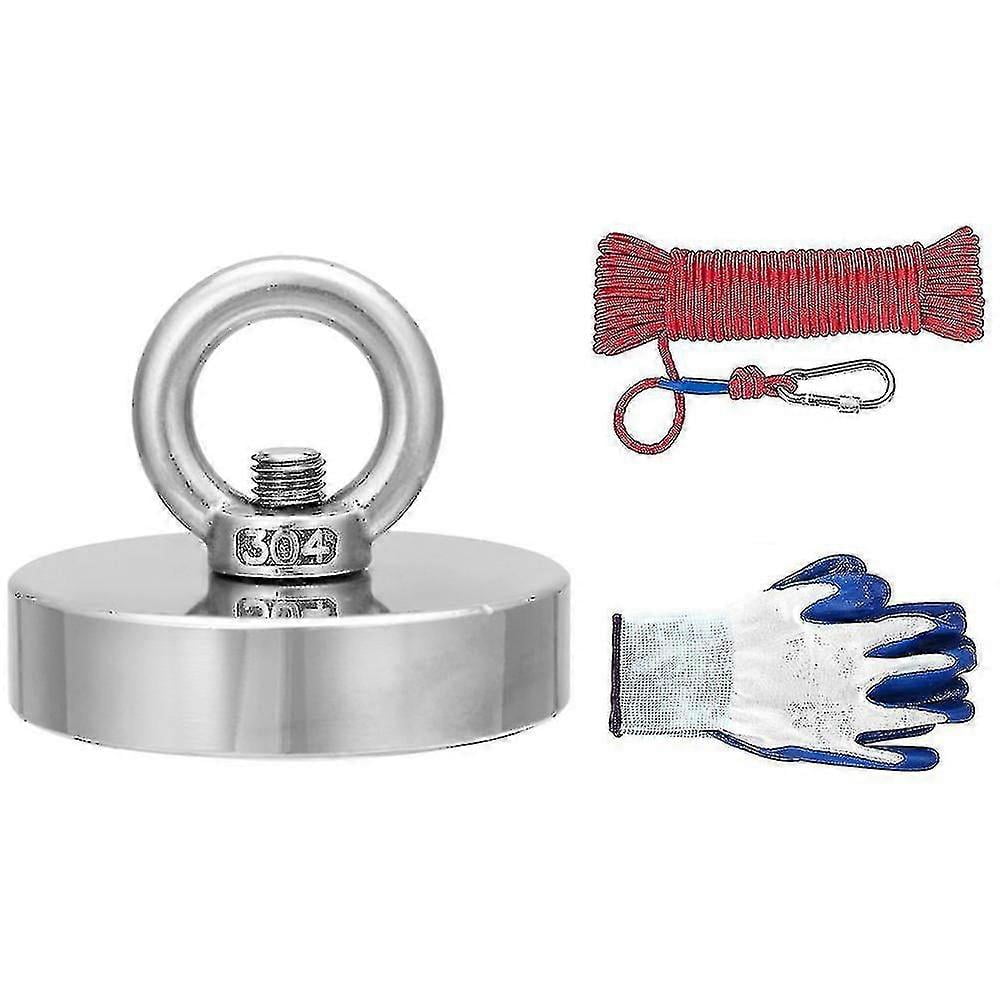 Magnet Fishing Kit With Rope 20m(66ft), Gloves Threadlocker, 35-600kg ...
