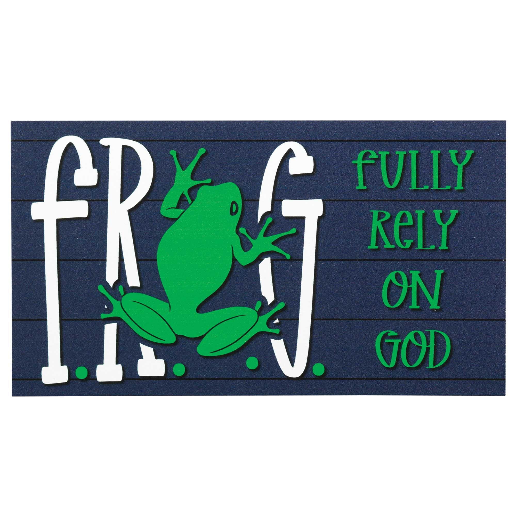 Dicksons Frog Fully Rely On God Green 5 x 3 Vinyl Refrigerator Magnet ...