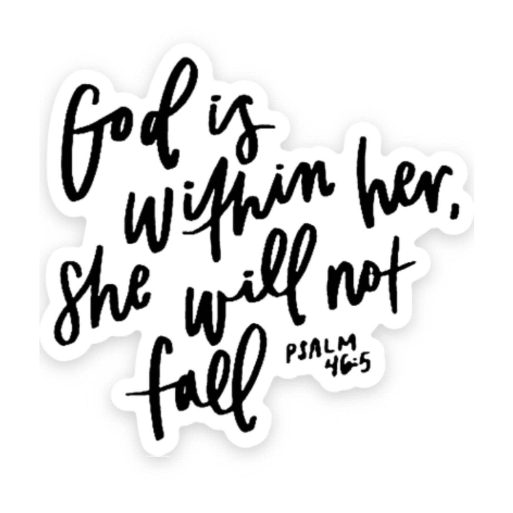 Magnet | God Is Within Her | Psalm 46:5 | Black White - Walmart.com