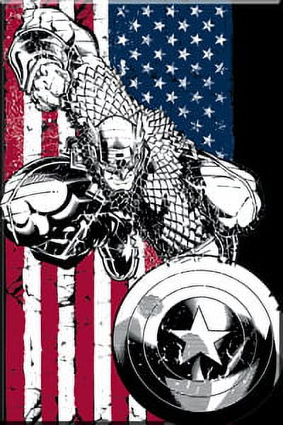 Magnet - Marvel - Captain America Flag Licensed Gifts Toys m-mx-0001 ...