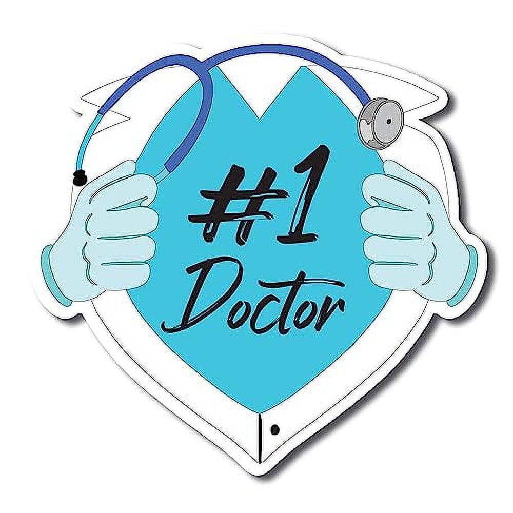 Magnet Me Up #1 Doctor Magnet Decal with Heart, 5x5 inch, Heavy Duty ...