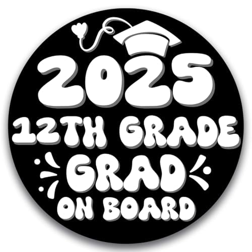 Magnet Me Up 12th Grade Grad Magnet -5" Round Class of '25 Car Magnet ...