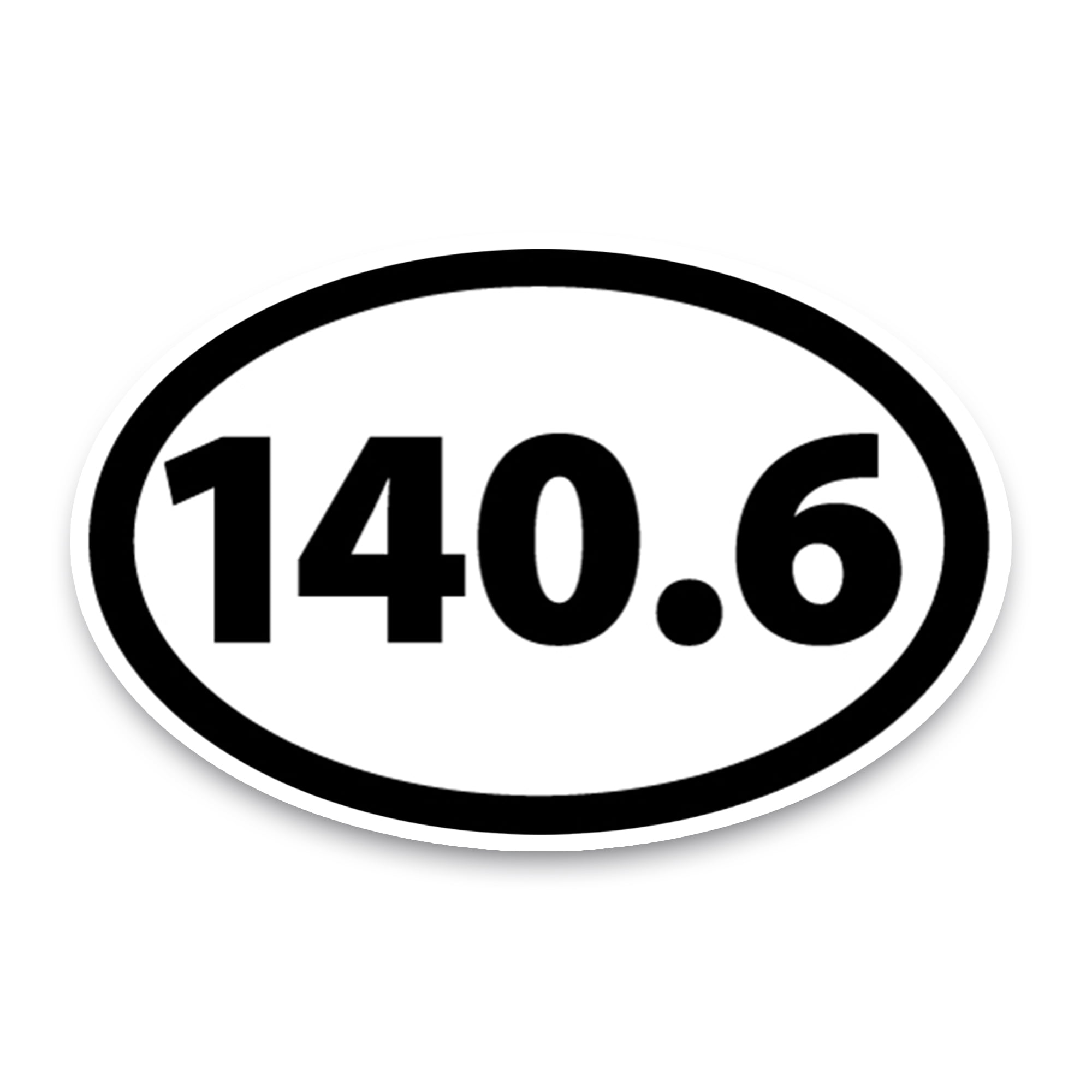 Magnet Me Up 140.6 Triathlon Black and White Oval Magnet Decal, 4x6 In ...