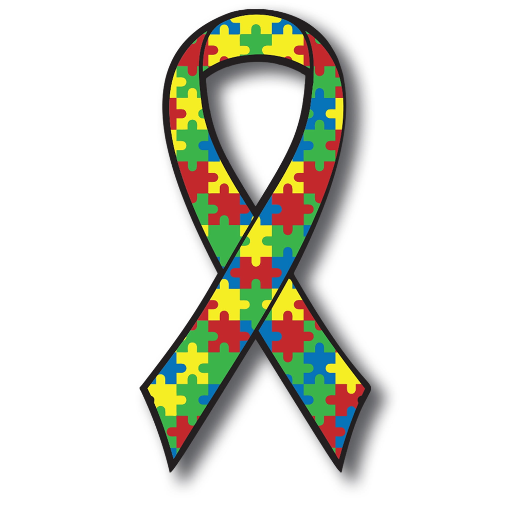 Magnet Me Up Autism Awareness Puzzle Ribbon Magnet Decal, 3.5x7 In ...