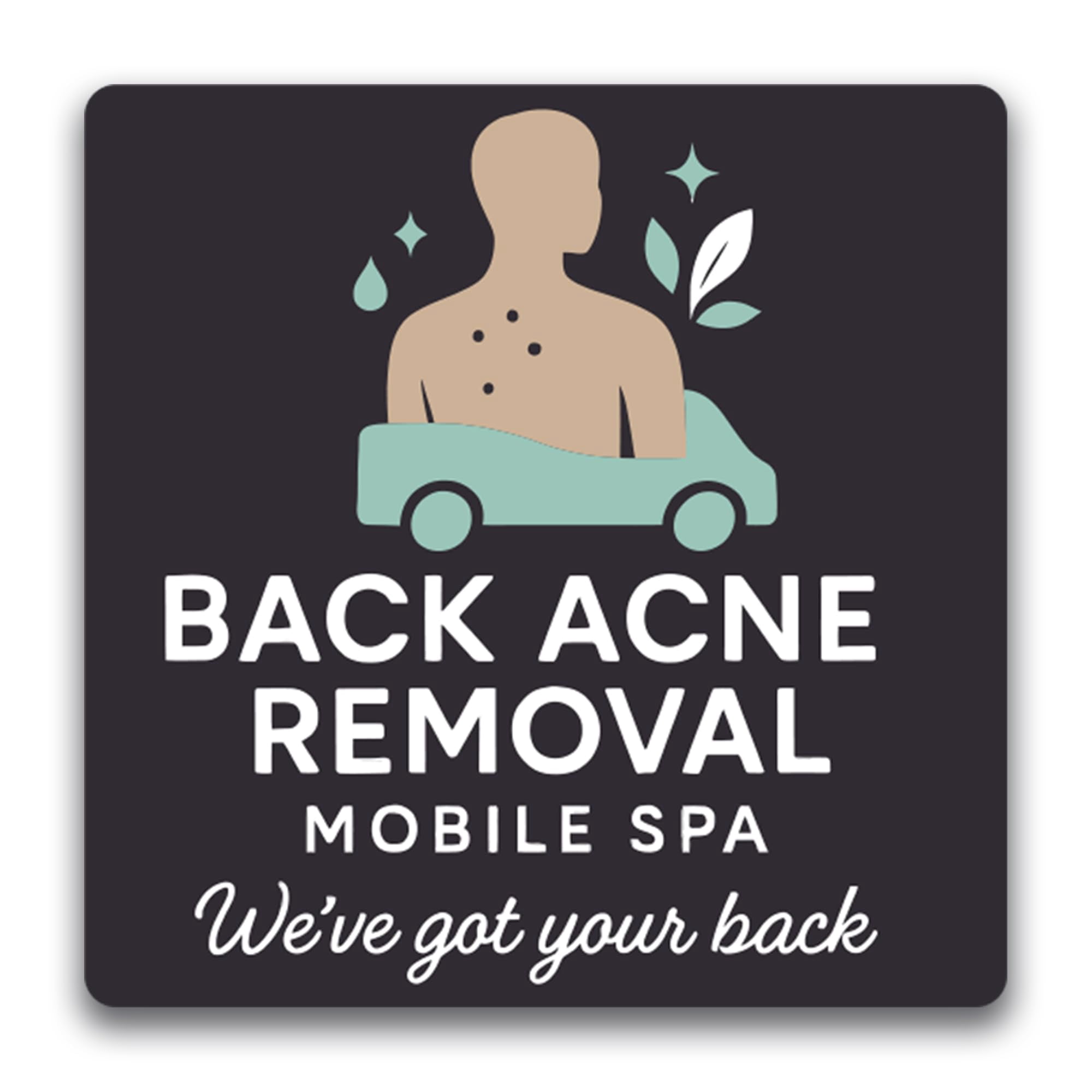 Magnet Me Up Back Acne Removal Mobile Spa Magnet- 5x5" Funny Car Decal ...