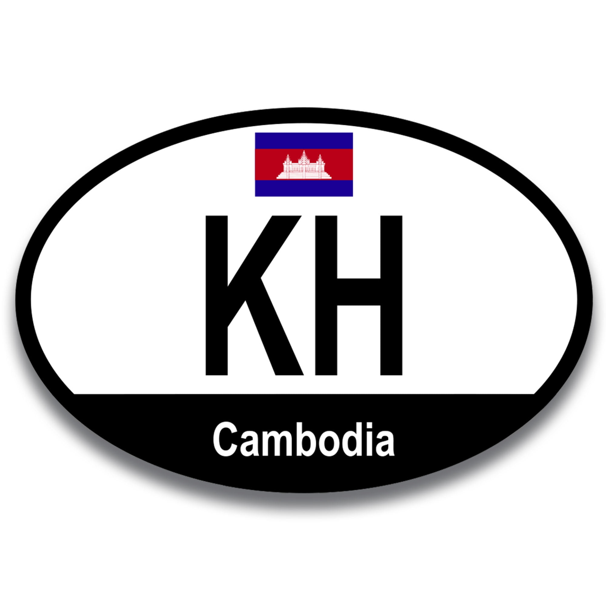 Magnet Me Up Cambodia Cambodian Euro Oval Magnet Decal, 4x6 In, for Car ...