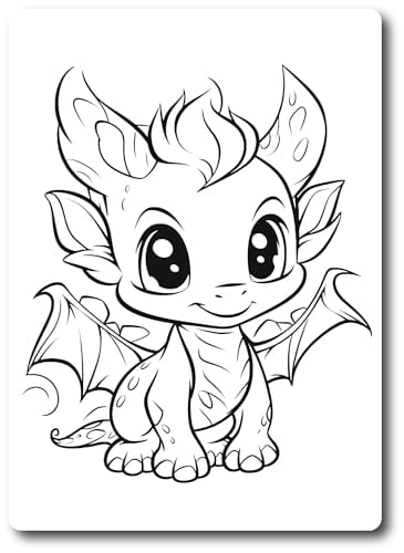 Magnet Me Up Color Your Own Cute Baby Dragon DIY Coloring Magnet Decal ...
