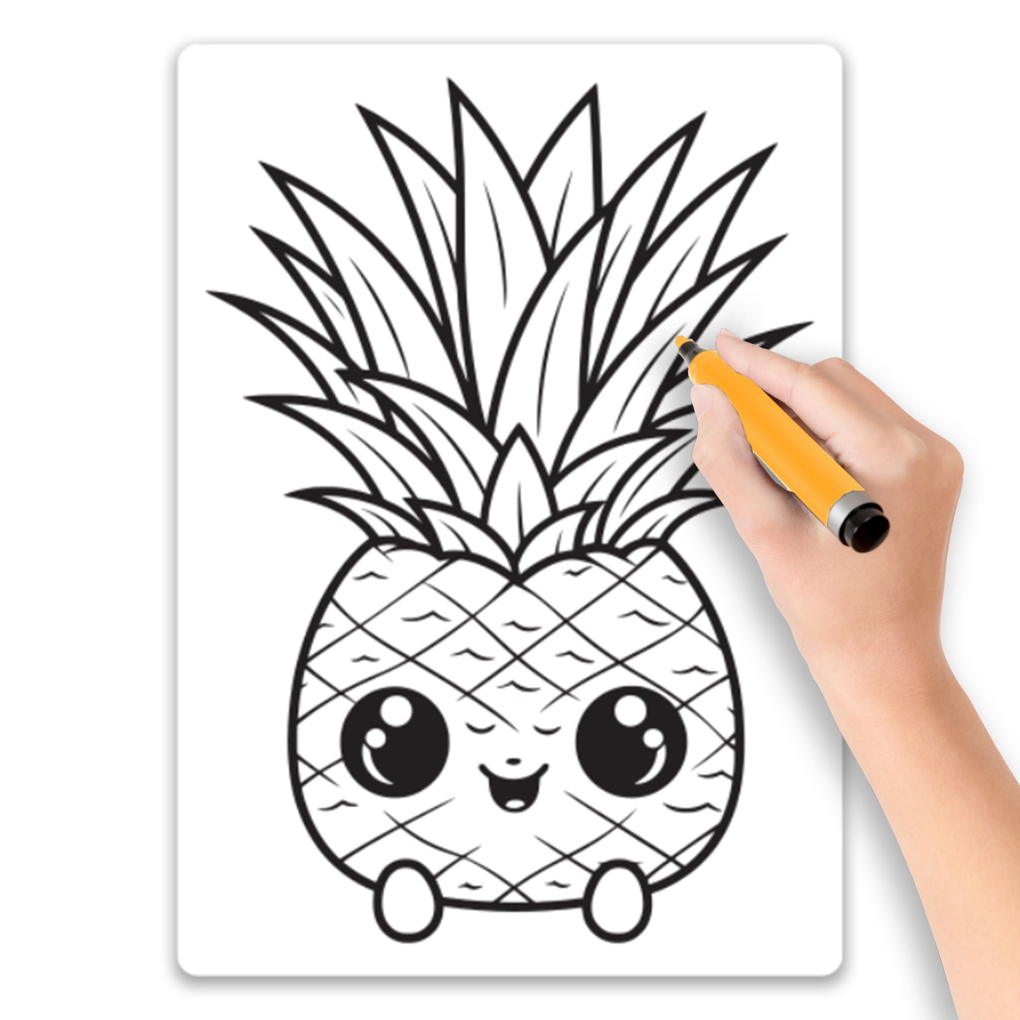 Magnet Me Up Color Your Own Cute Pineapple DIY Coloring Magnet Decal ...