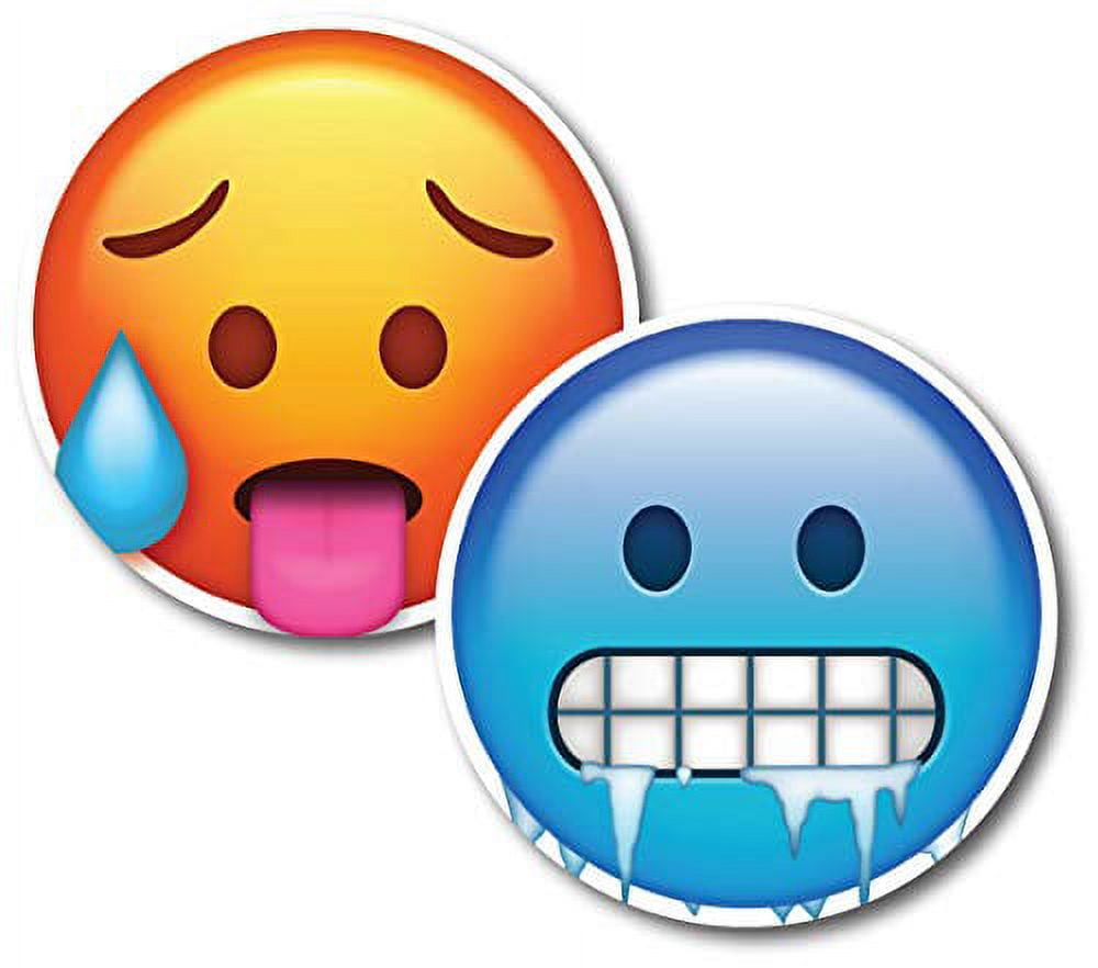 Magnet Me Up Hot And Cold Emoticon Magnet Decal, 5 Inch, 2 Piece Combo ...