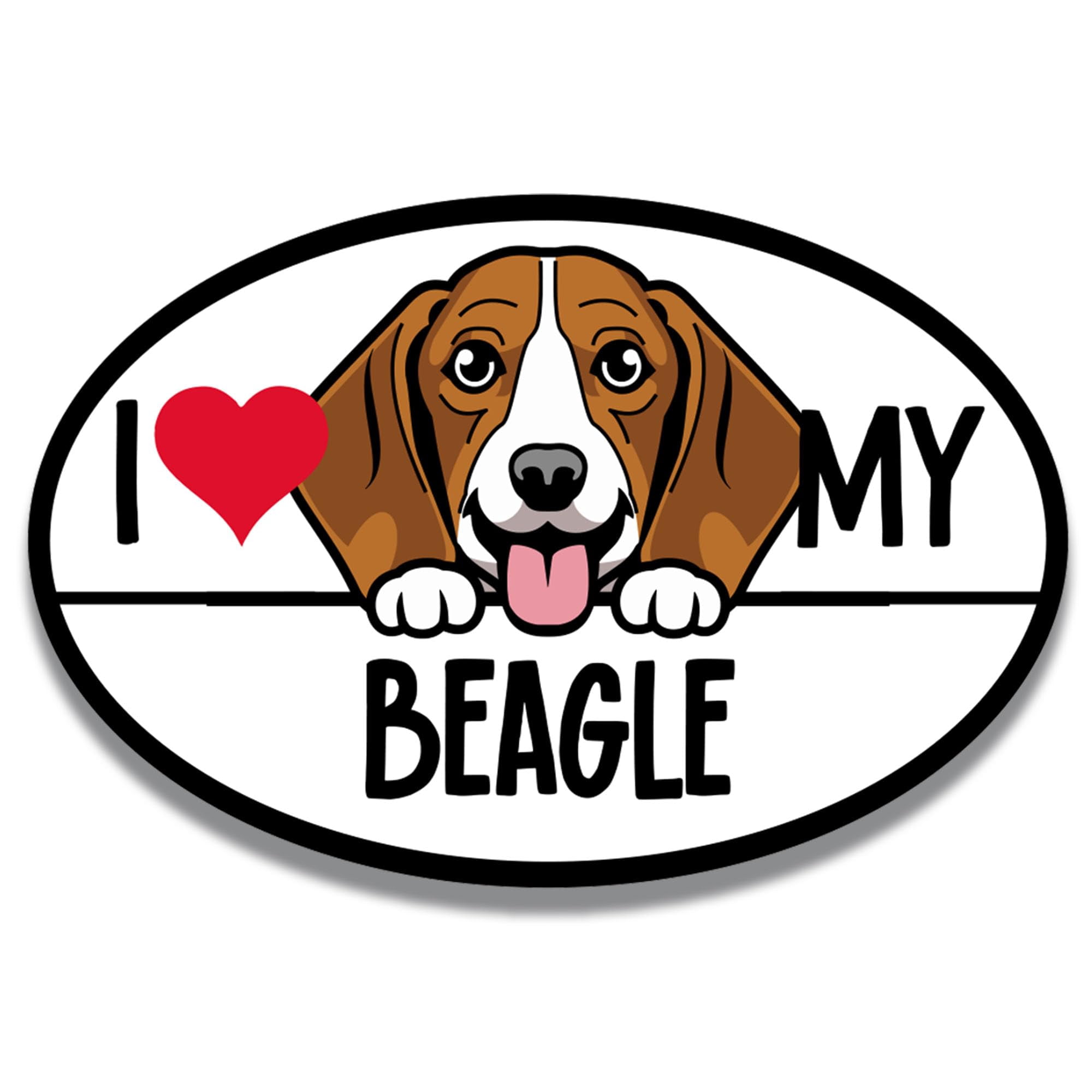 Magnet Me Up I Love My Beagle Dog Breed Car Magnet Decal, 4x6 inches ...