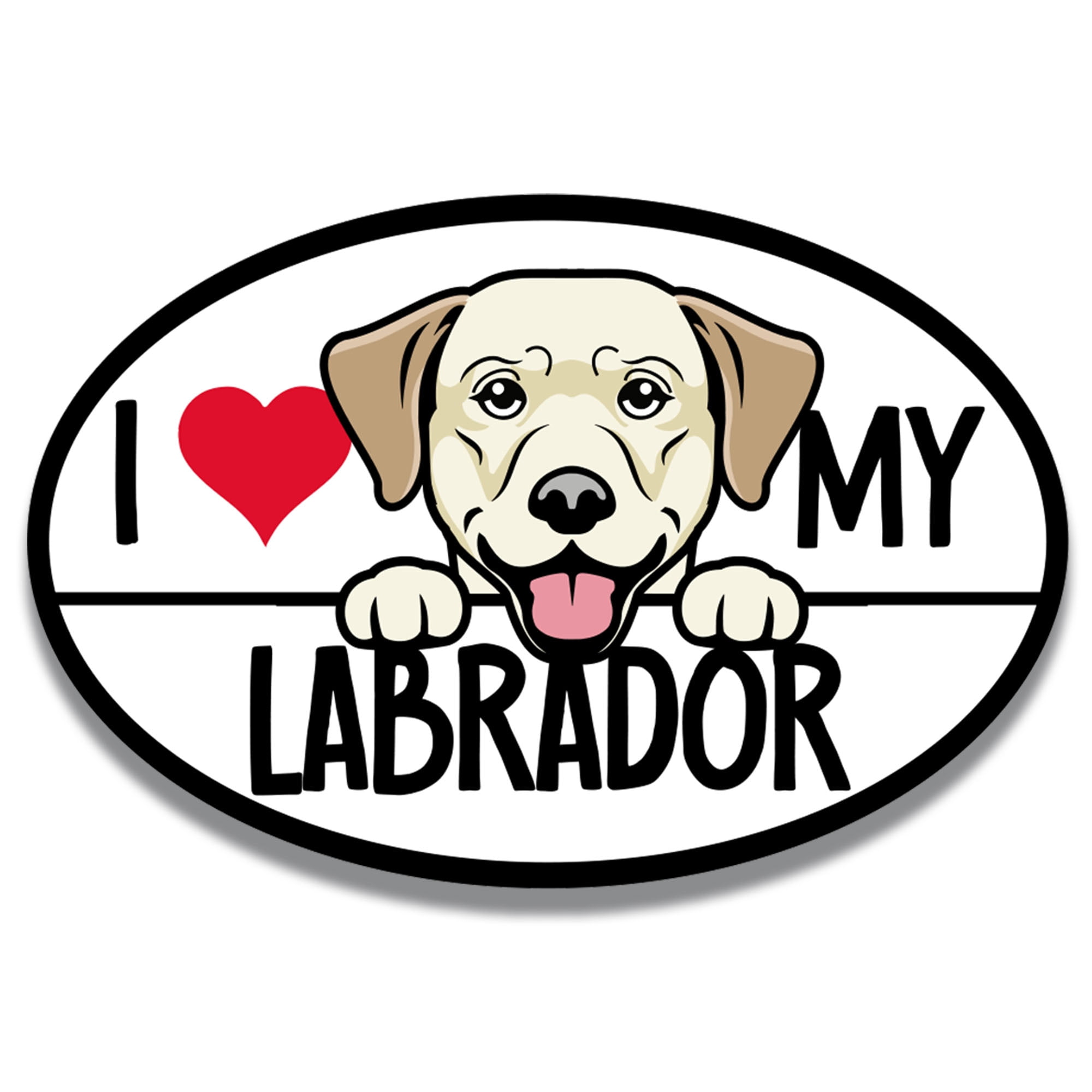Magnet Me Up I Love My Labrador Magnetic Car Decal, 4x6 in Oval, Dog ...