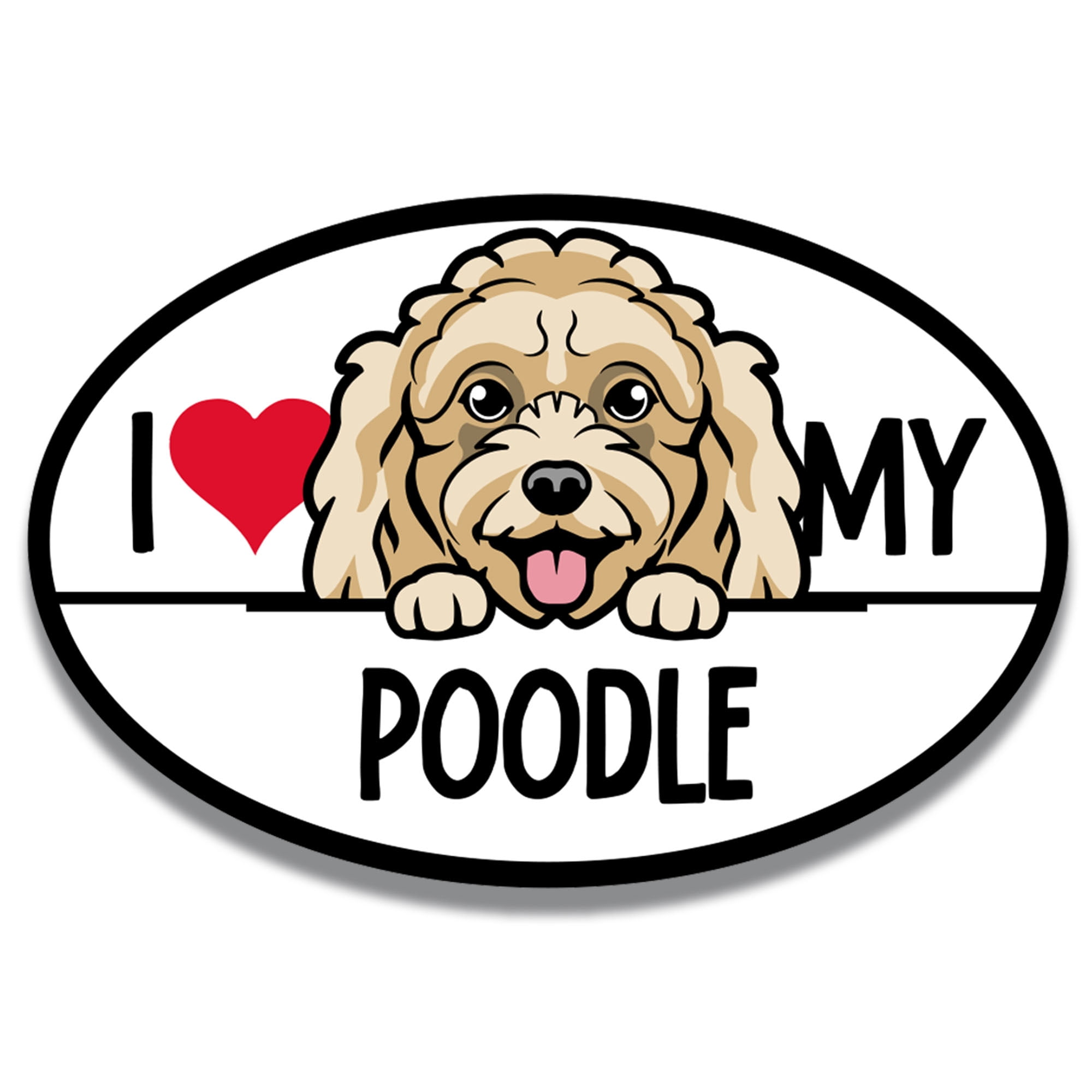 Magnet Me Up I Love My Poodle Dog Breed Car Magnet Decal, 4x6 Inches ...