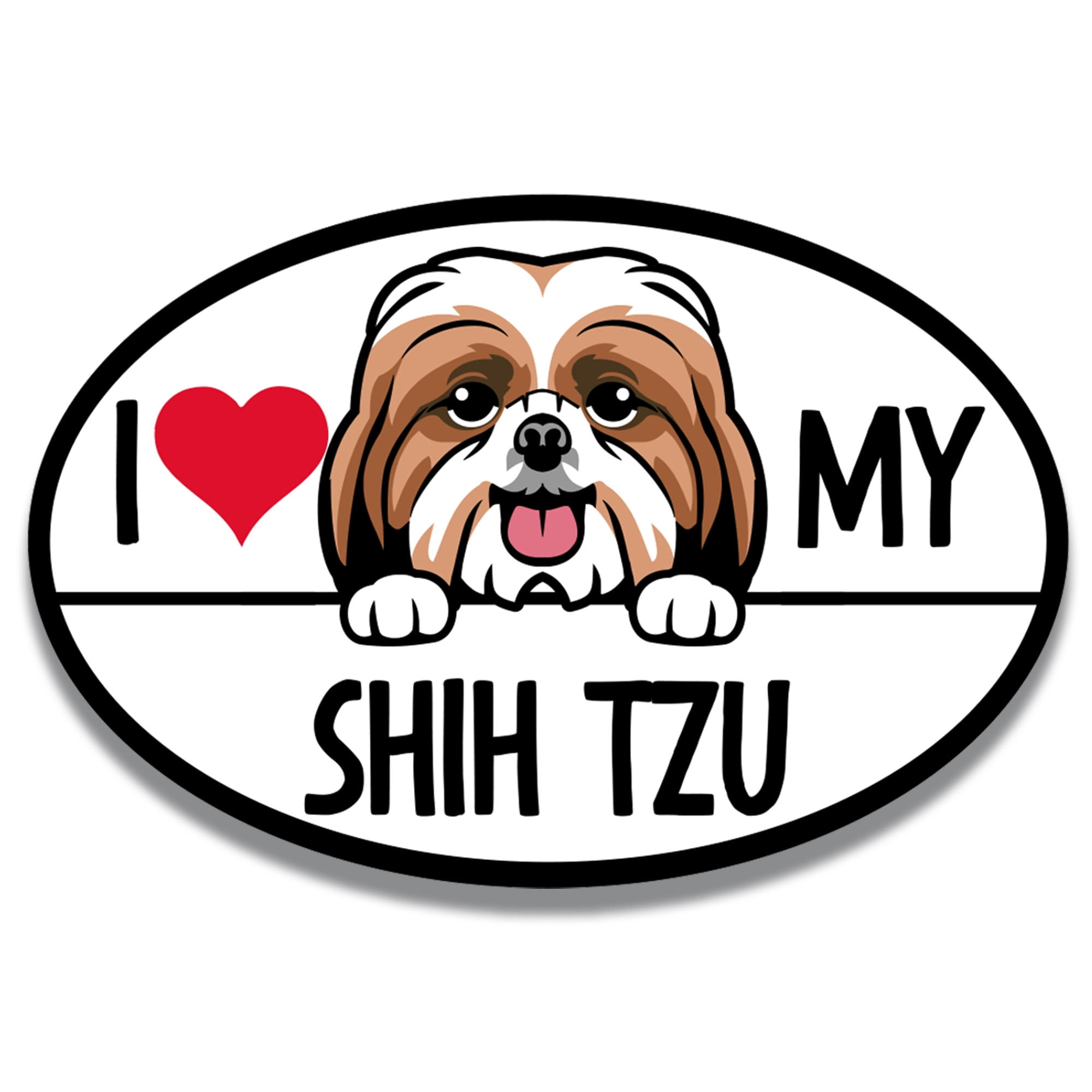 Magnet Me Up I Love My Shih Tzu Dog Breed Magnet Car Decals, 4x6 Inches ...