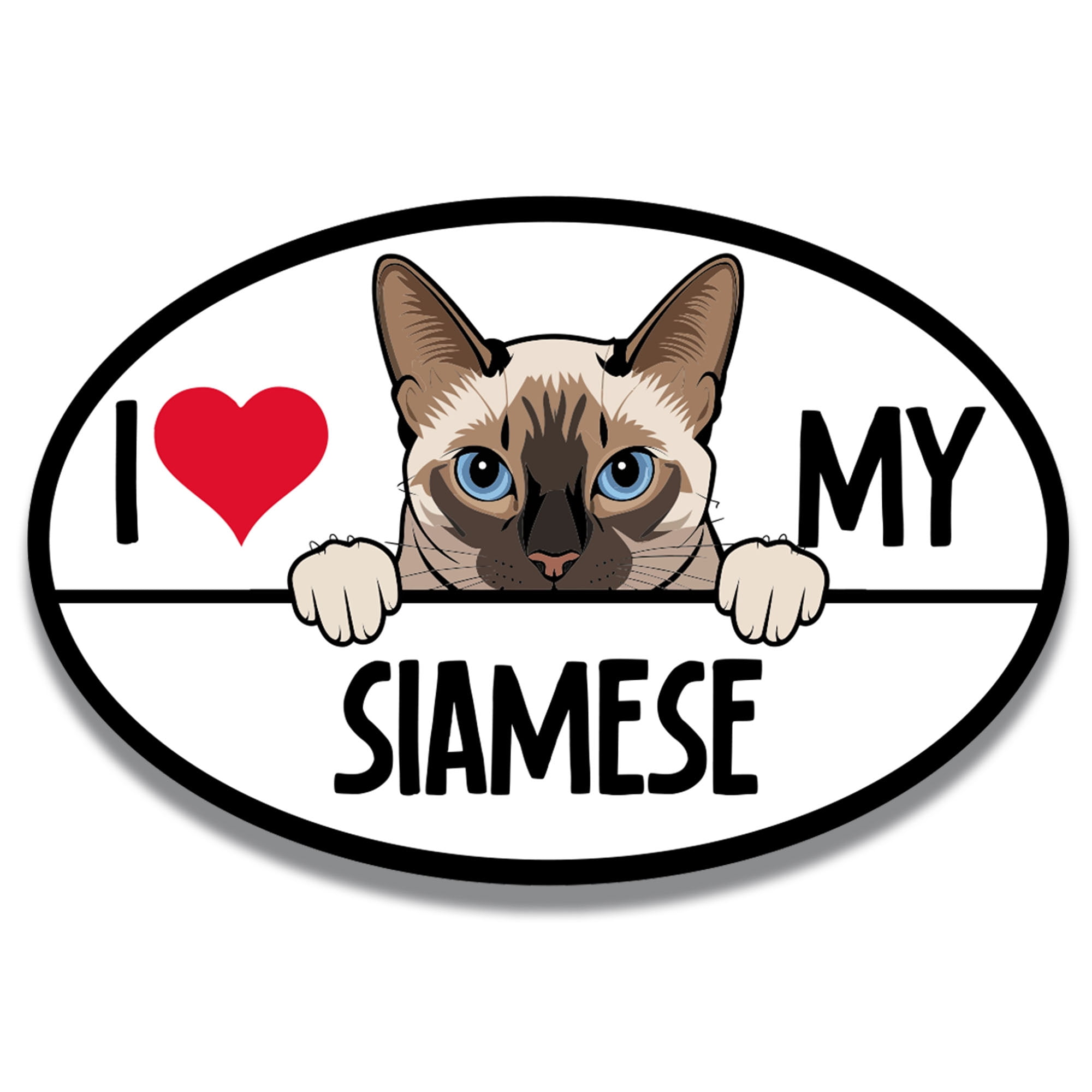 Magnet Me Up I Love My Siamese Cat Breed Car Magnet Decal, 4x6 Inches ...