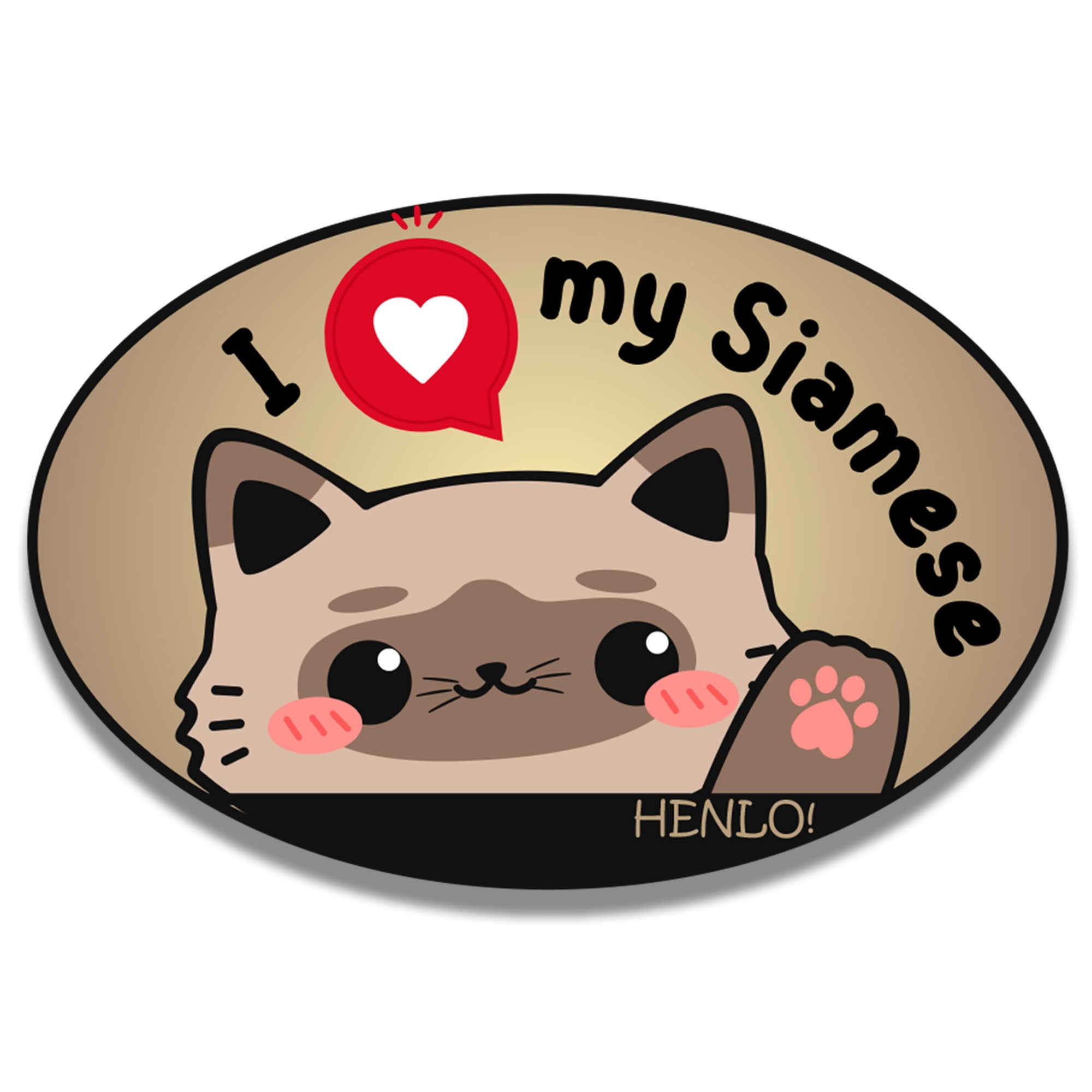Magnet Me Up I Love My Siamese Cute Cat Breed Car Magnet Decal, 4x6 ...