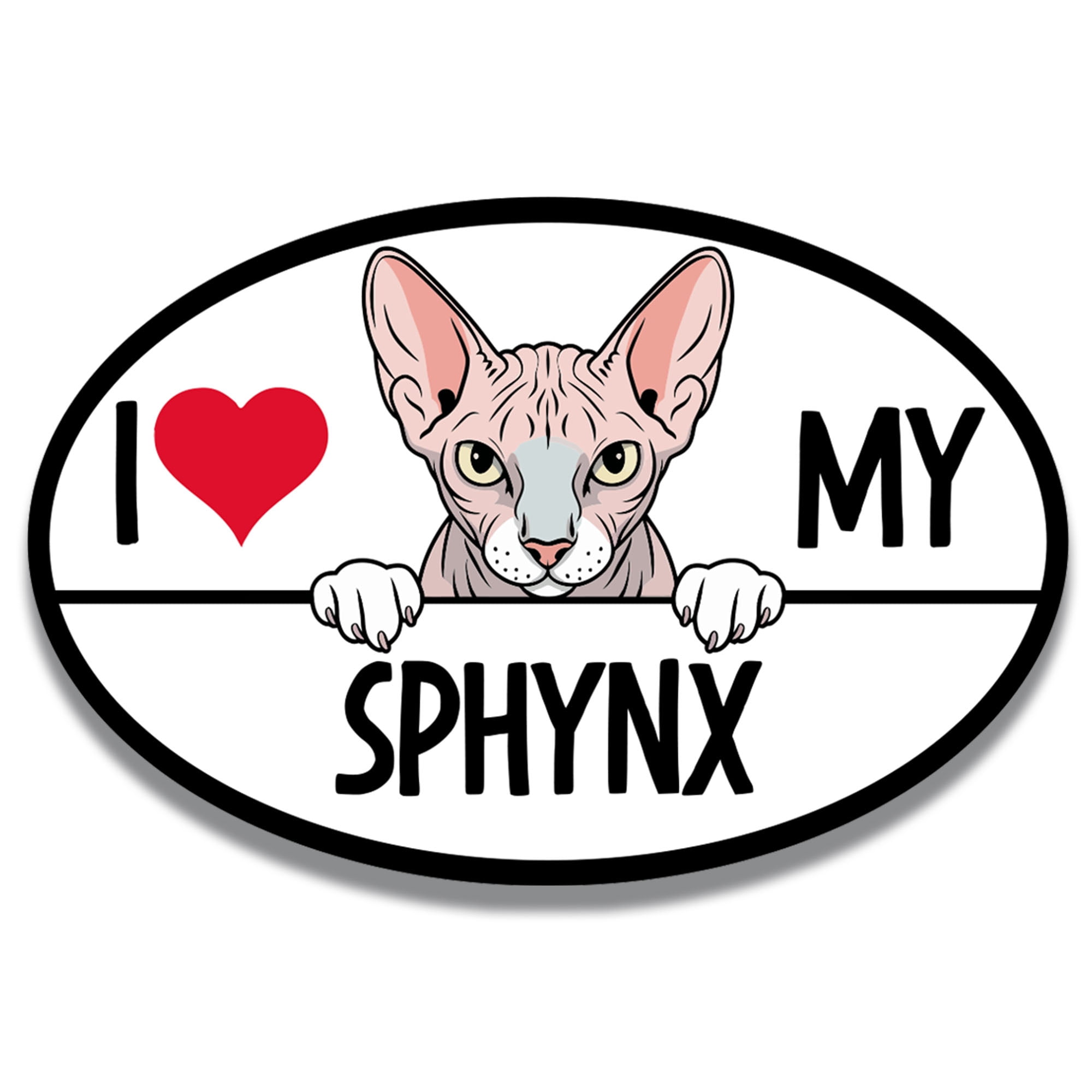Magnet Me Up I Love My Sphynx Cat Breed Car Magnet Decal, 4x6 Inches ...