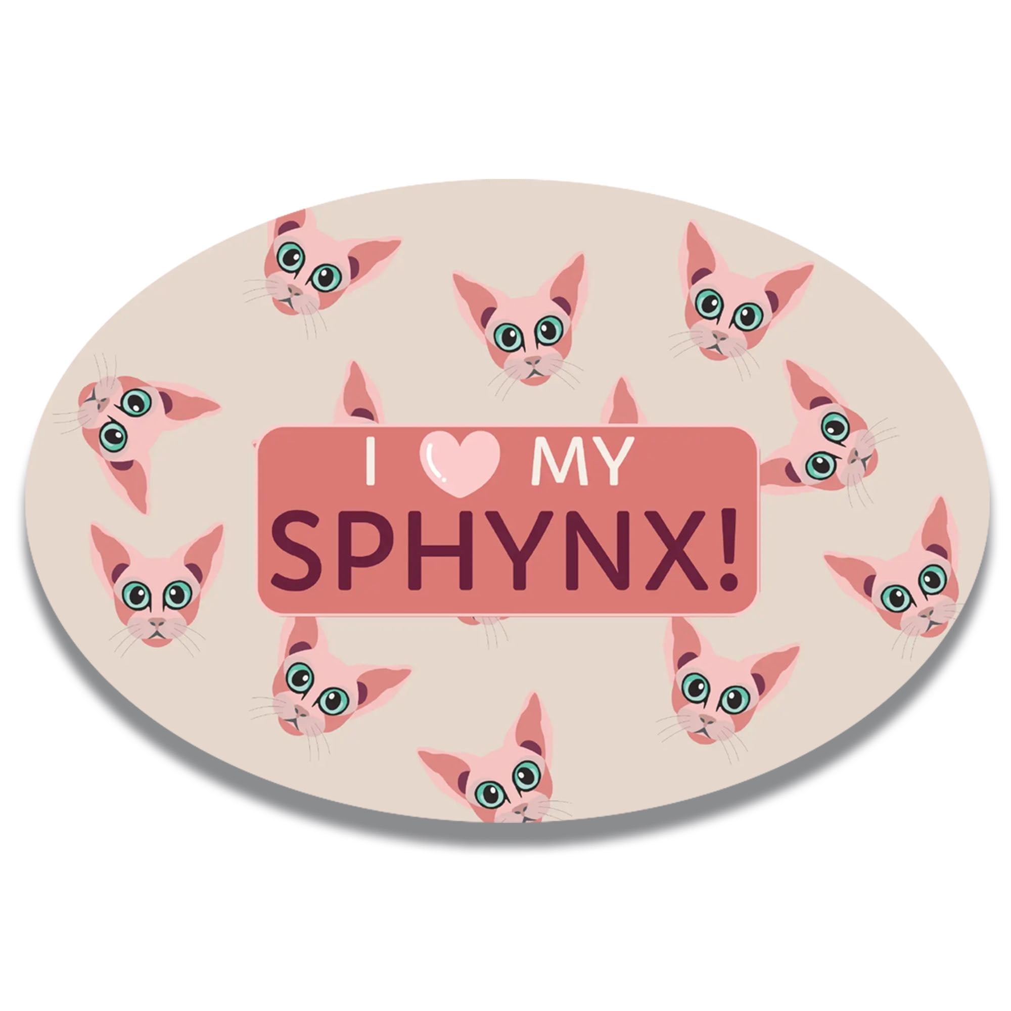 Magnet Me Up I Love My Sphynx Cute Cat Breed Car Magnet Decal, 4x6 ...